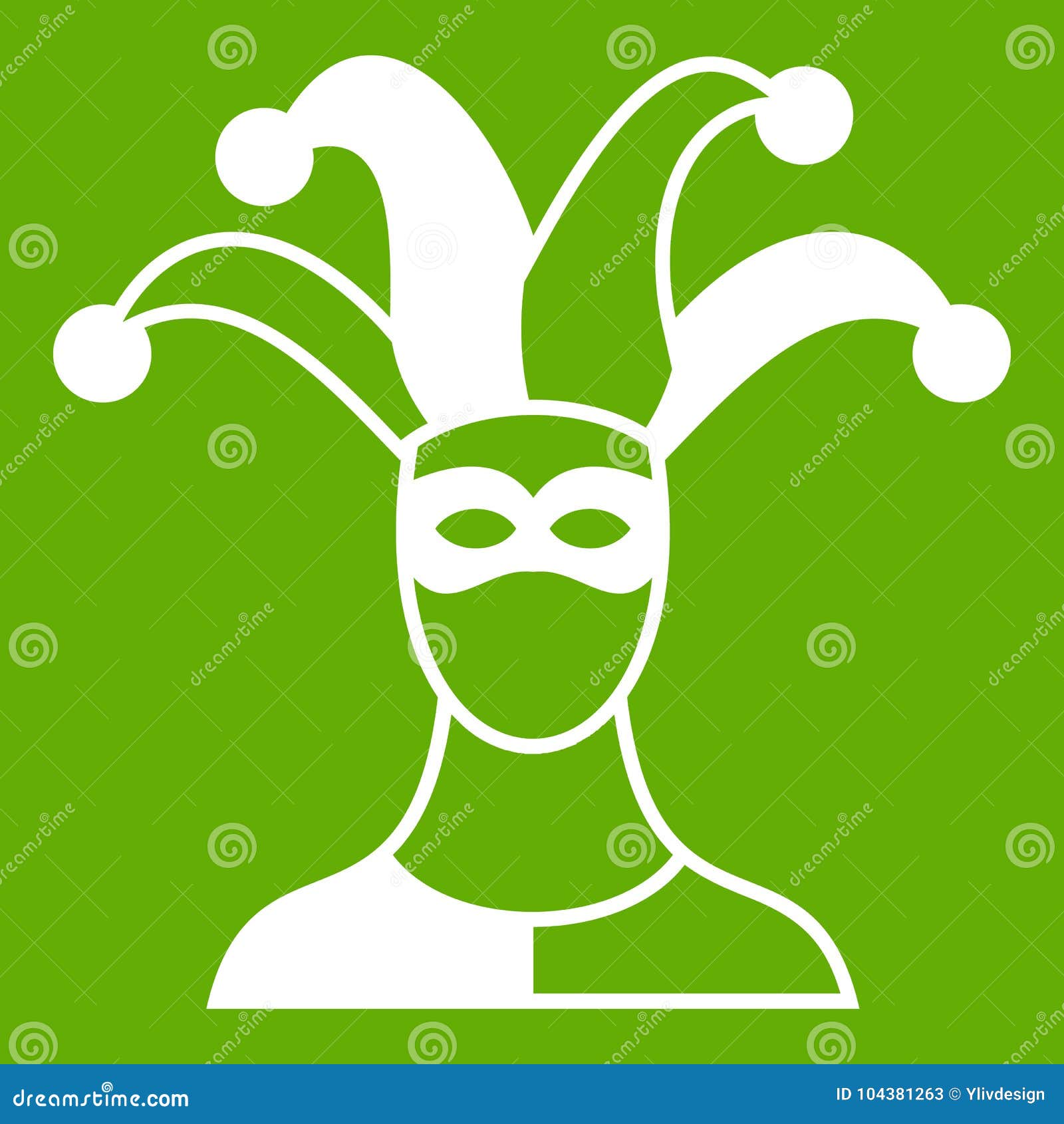 Jester icon green stock vector. Illustration of drawing - 104381263