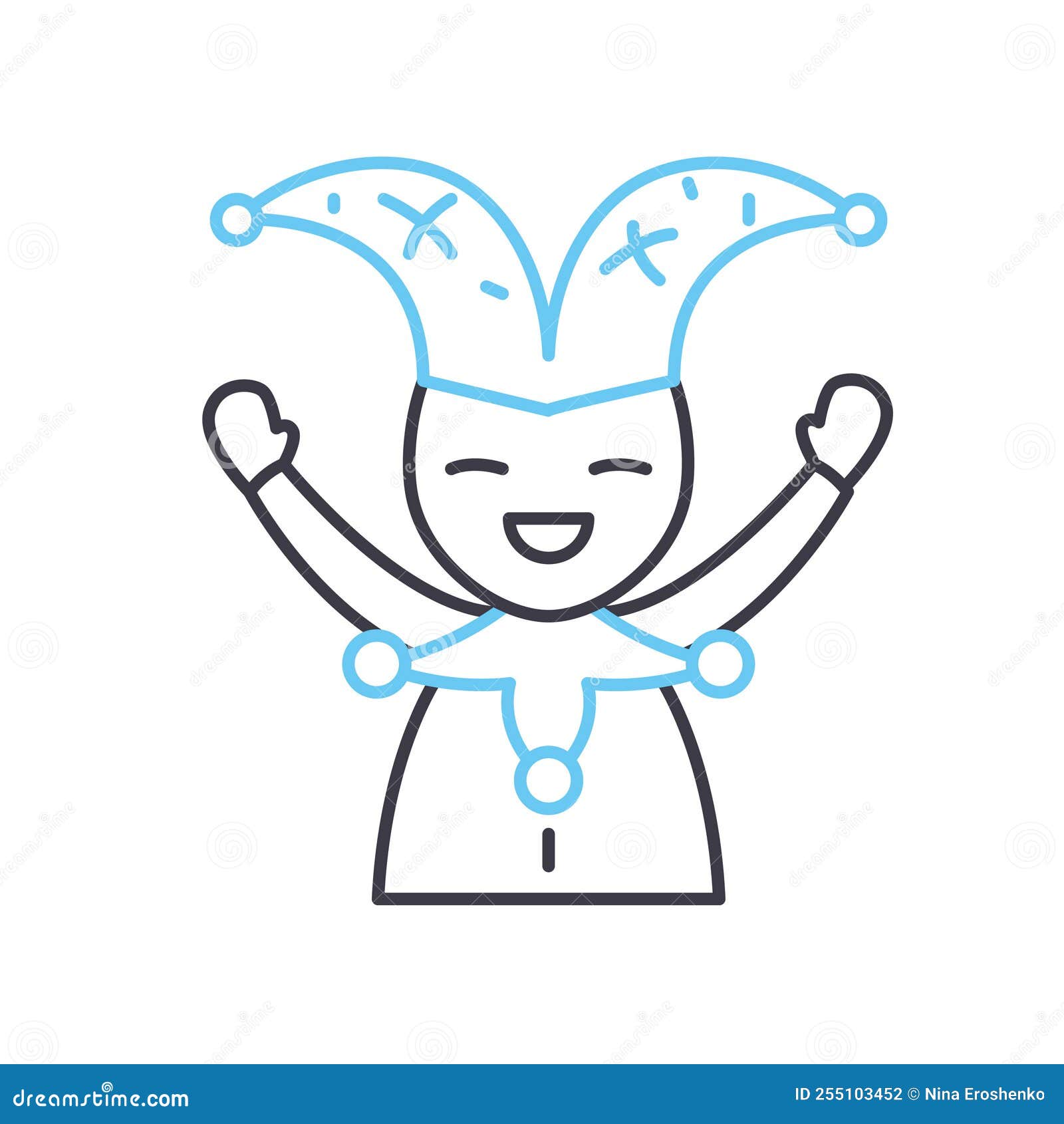 Jester Line Icon, Outline Symbol, Vector Illustration, Concept Sign ...