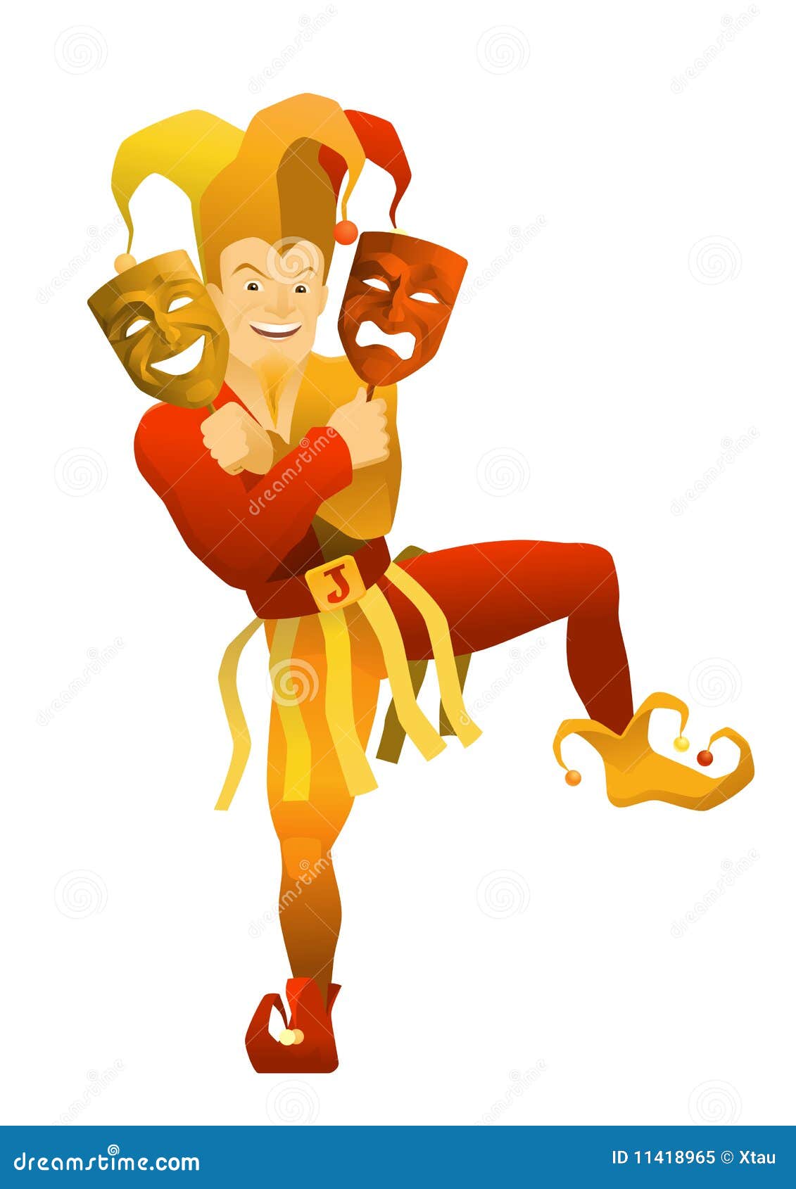 A Jester with Masks stock vector. Illustration of clown - 11418965