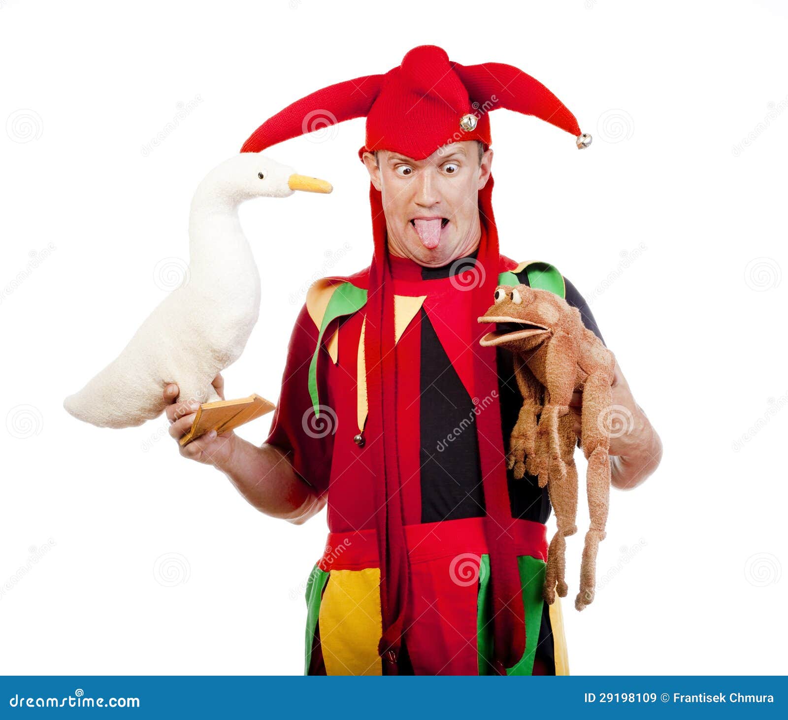 Jester with puppets stock image. Image of costume, comedian - 29198109