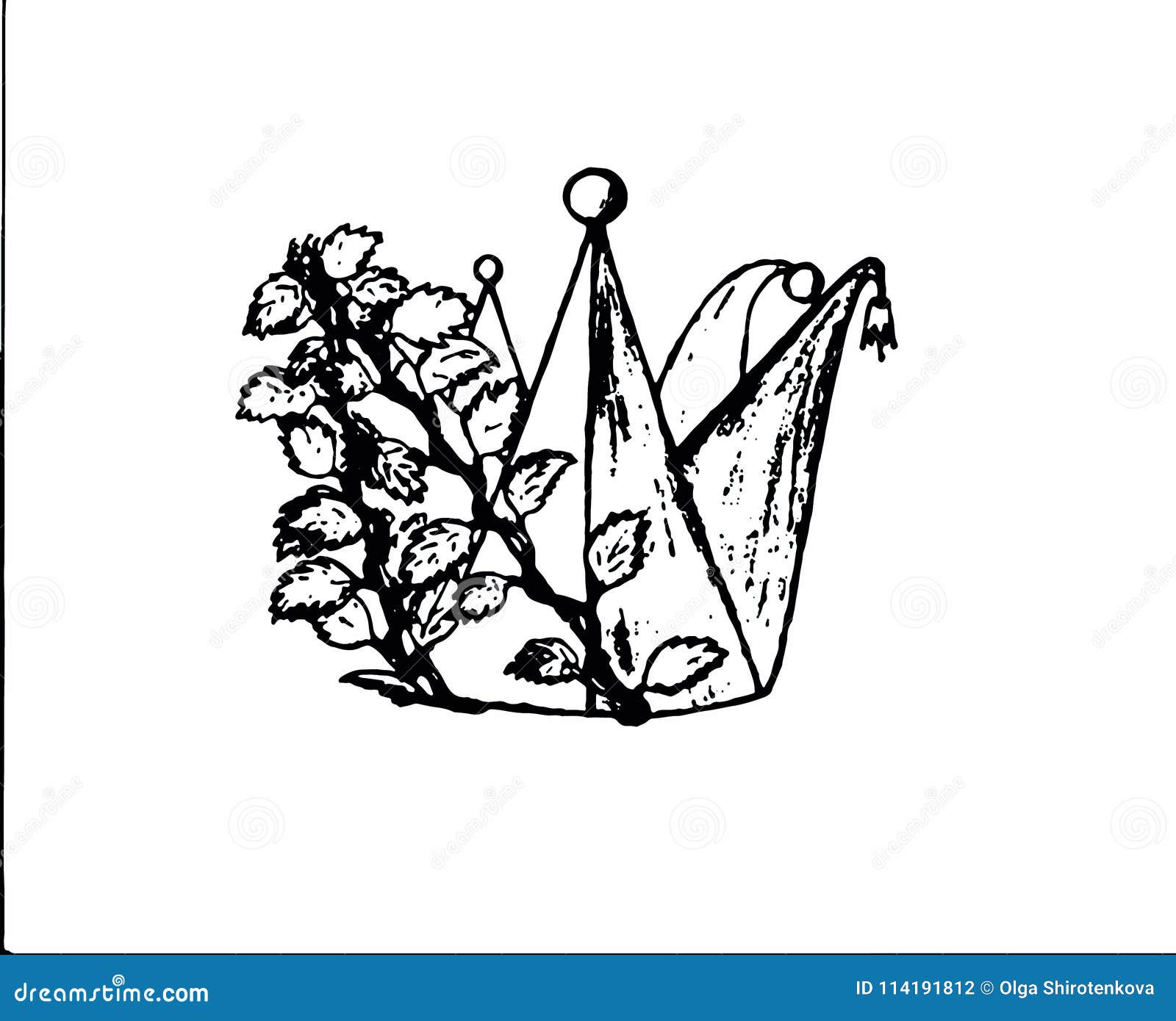 Jester`s Cap Stylized As a Crown on a White Background. Stock ...