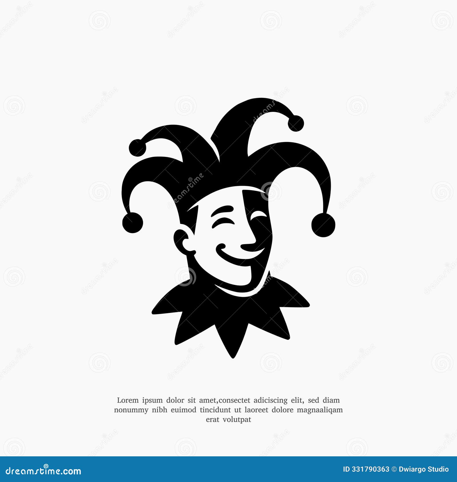 Jester Silhouette Logo Design Template Stock Illustration ...