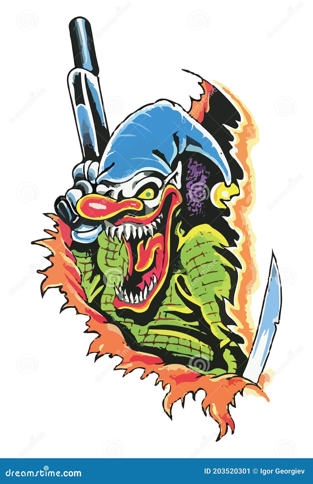 Jester Tattoo. Set of Labels and Elements. Vector Set Illustration ...