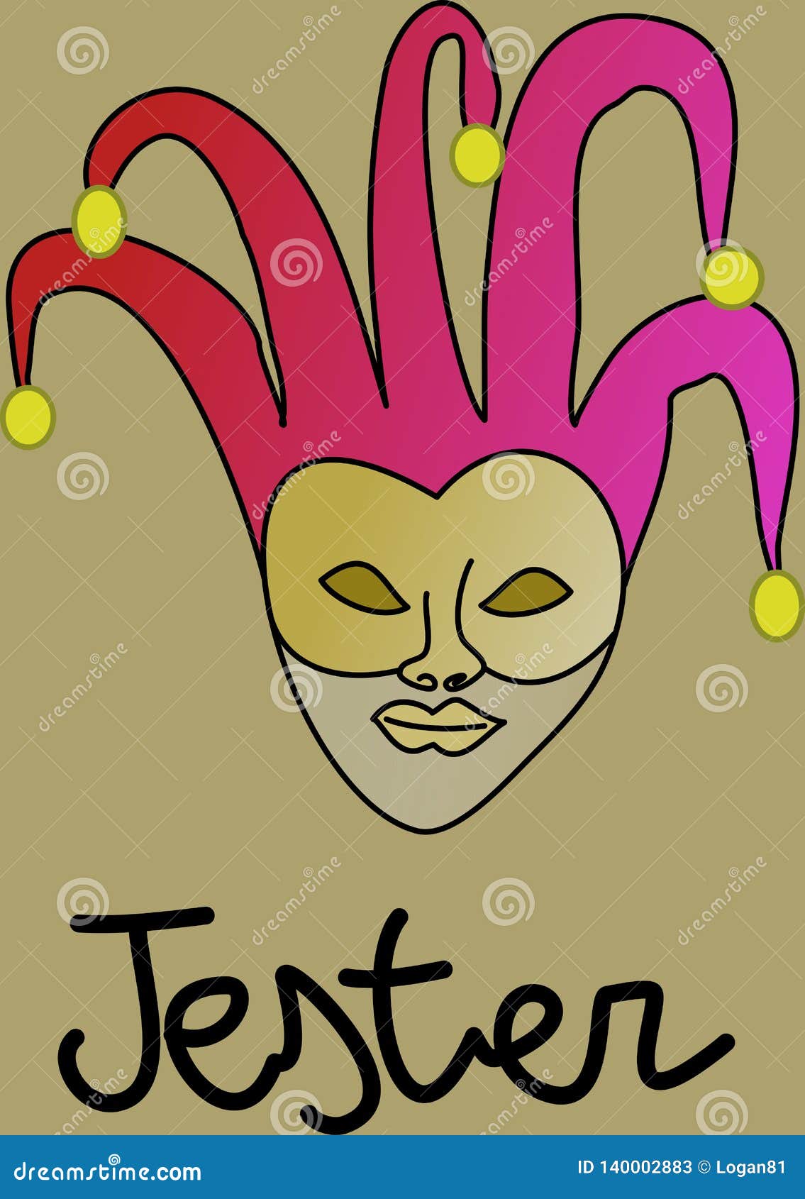 Jester Cap. Vector Black Engraving Illustration Isolated On White ...