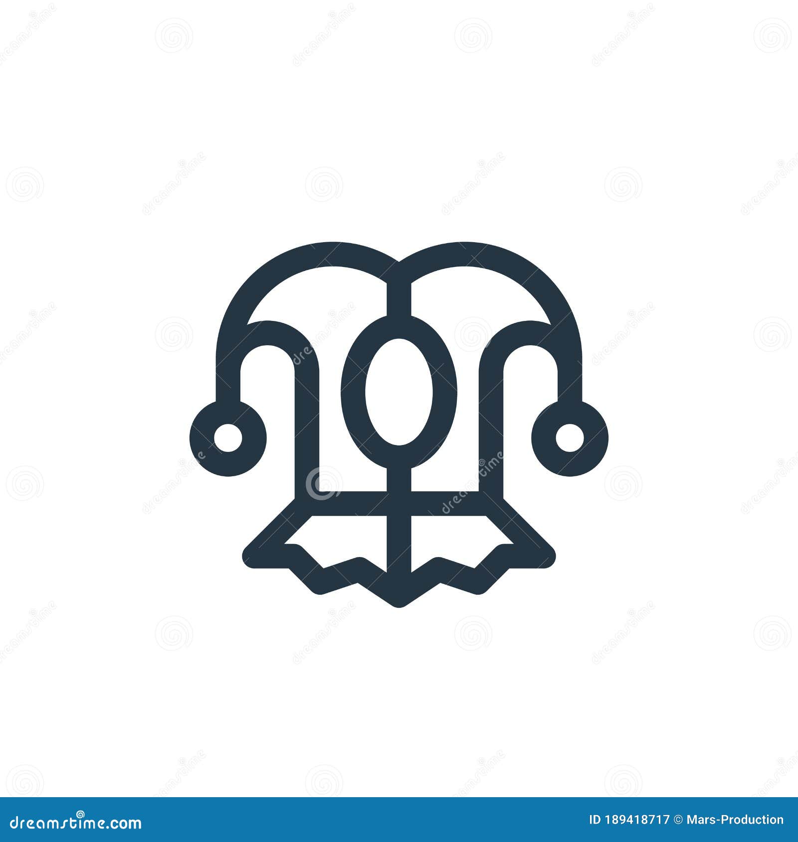 Jester Vector Icon Isolated on White Background. Outline, Thin Line ...