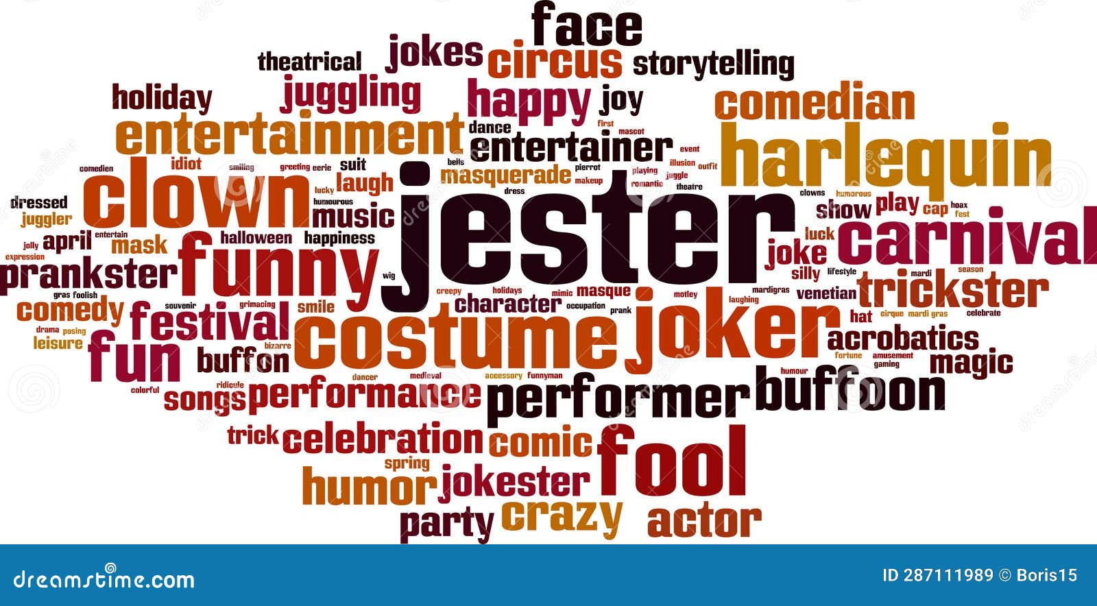 Jester word cloud stock vector. Illustration of prankster - 287111989