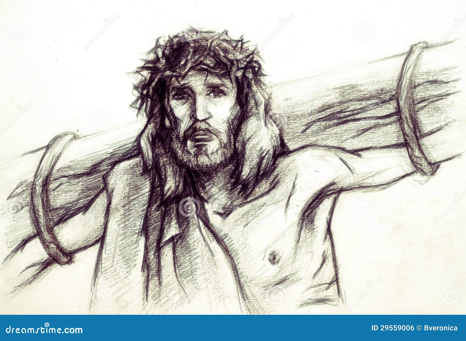 Jesucristo de Nazaret stock de ilustración. Ilustración de creyones ...