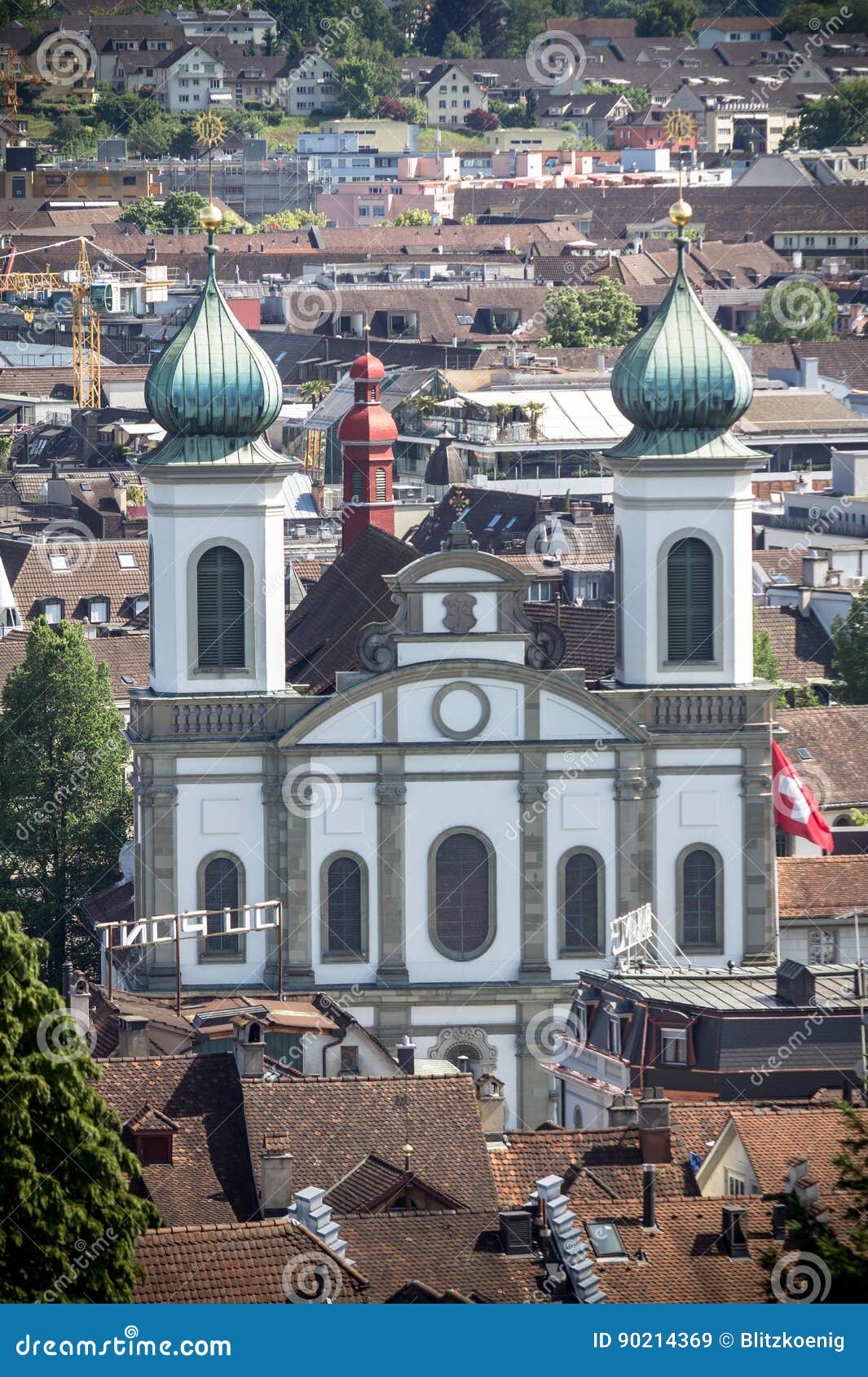 Jesuit Church, Lucerne, Switzerland Stock Image - Image of domes ...