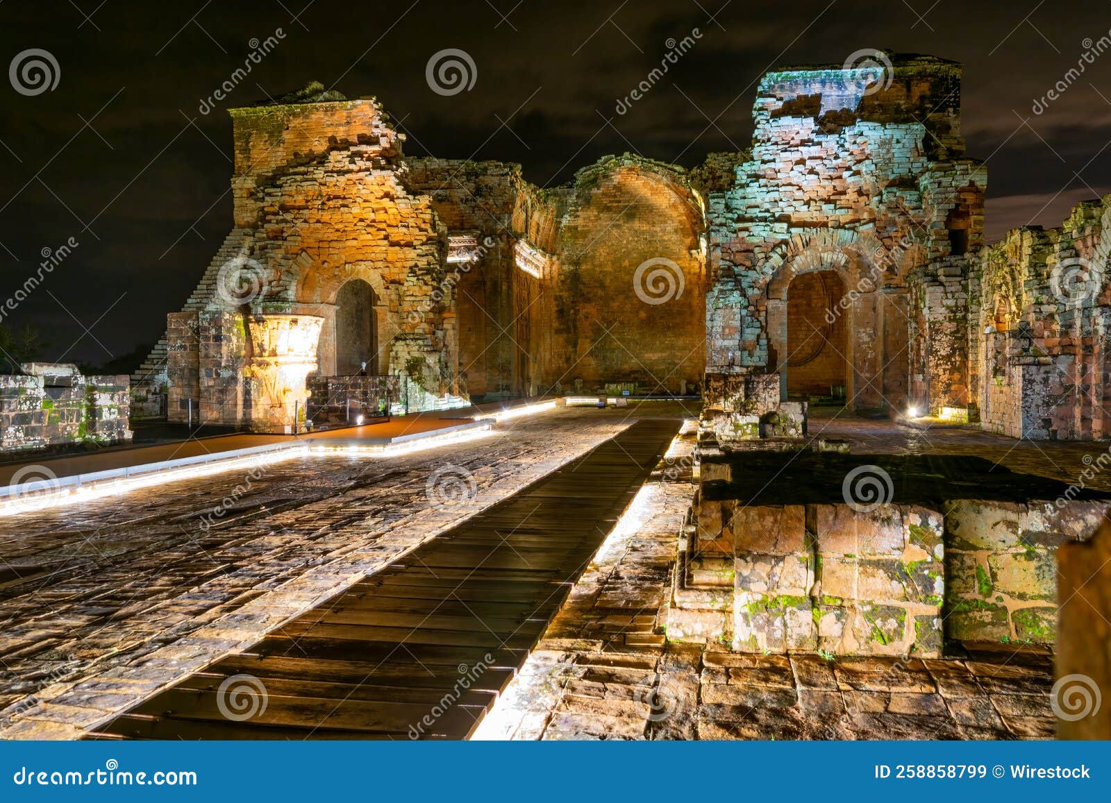 Jesuit Mission of the Holy Trinity at Night Stock Image - Image of ...