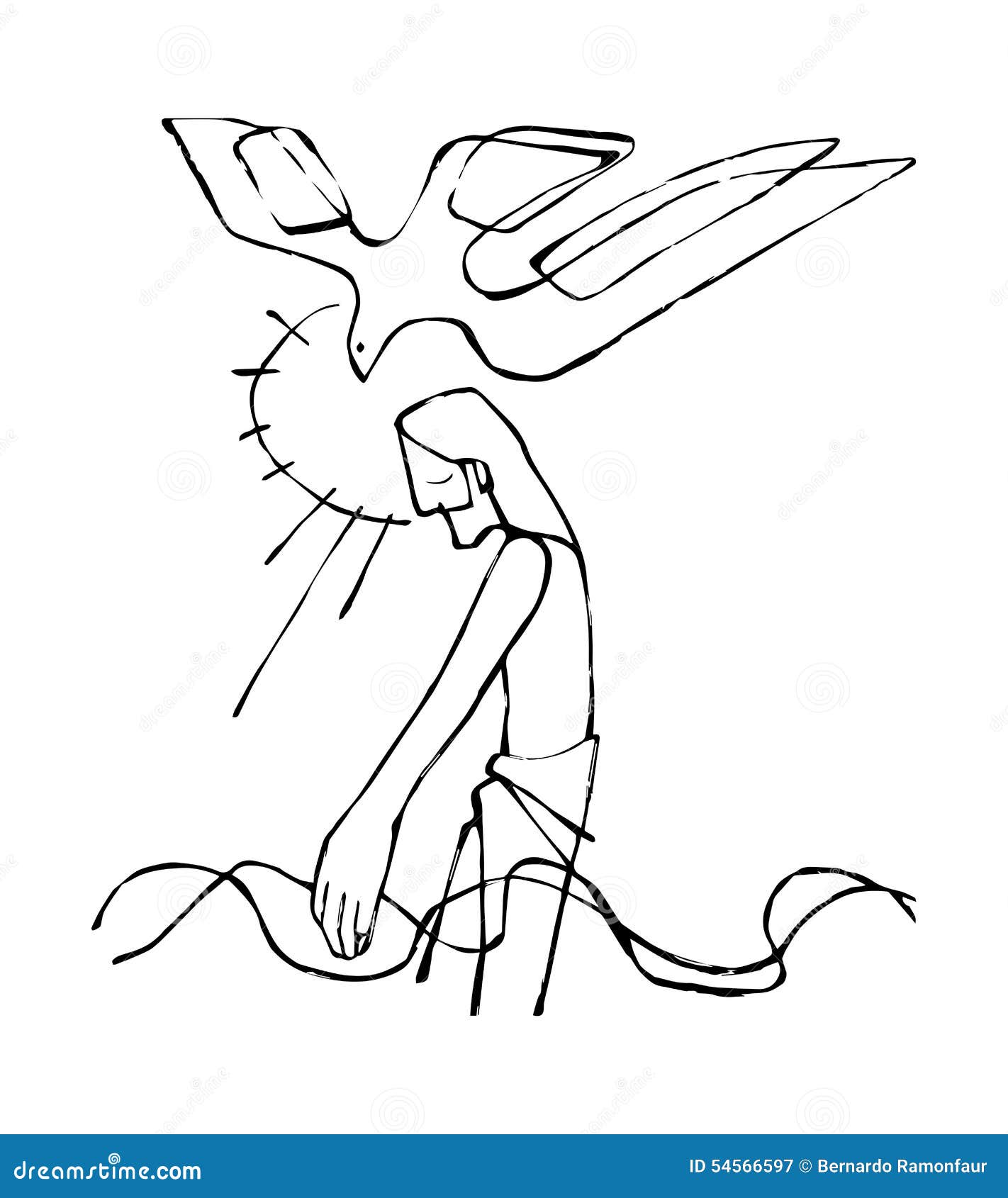 Jesus Baptism stock vector. Illustration of catholic - 54566597