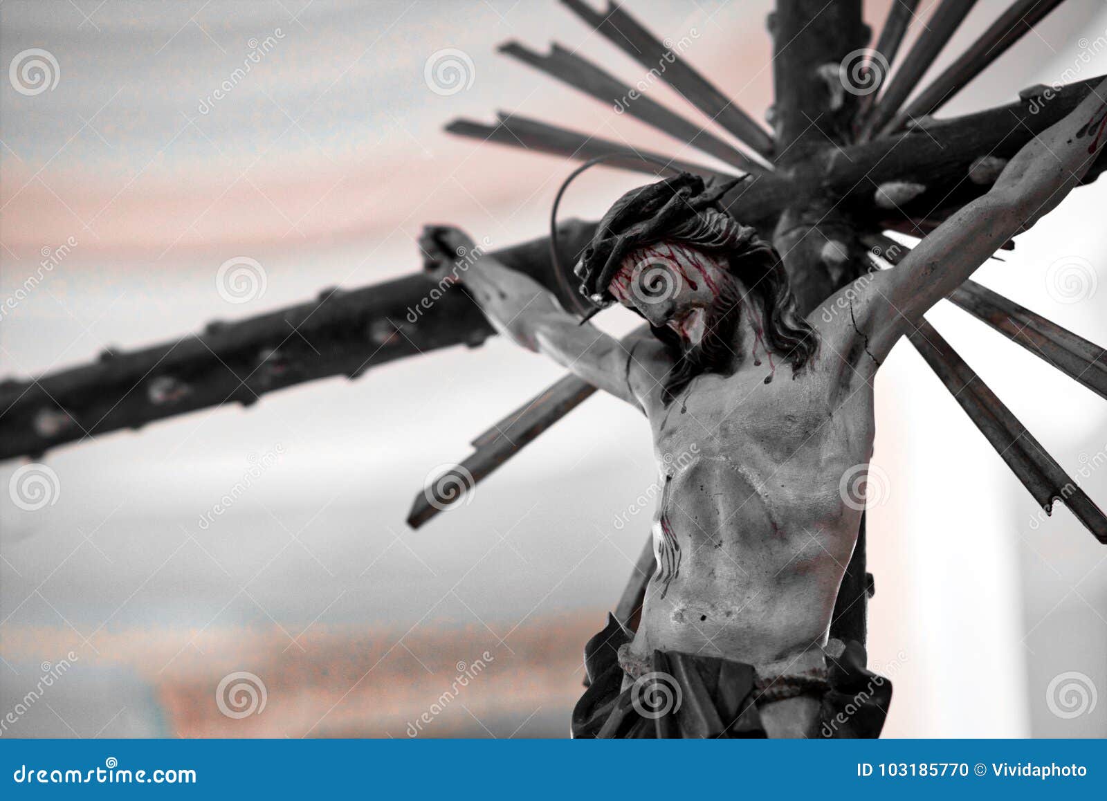 Jesus Bleeding on the Cross Stock Photo - Image of christ, catholics ...