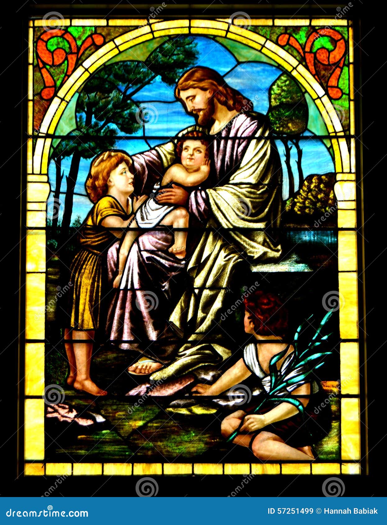 Jesus Blesses Children imagen de archivo. Imagen de dedique - 57251499