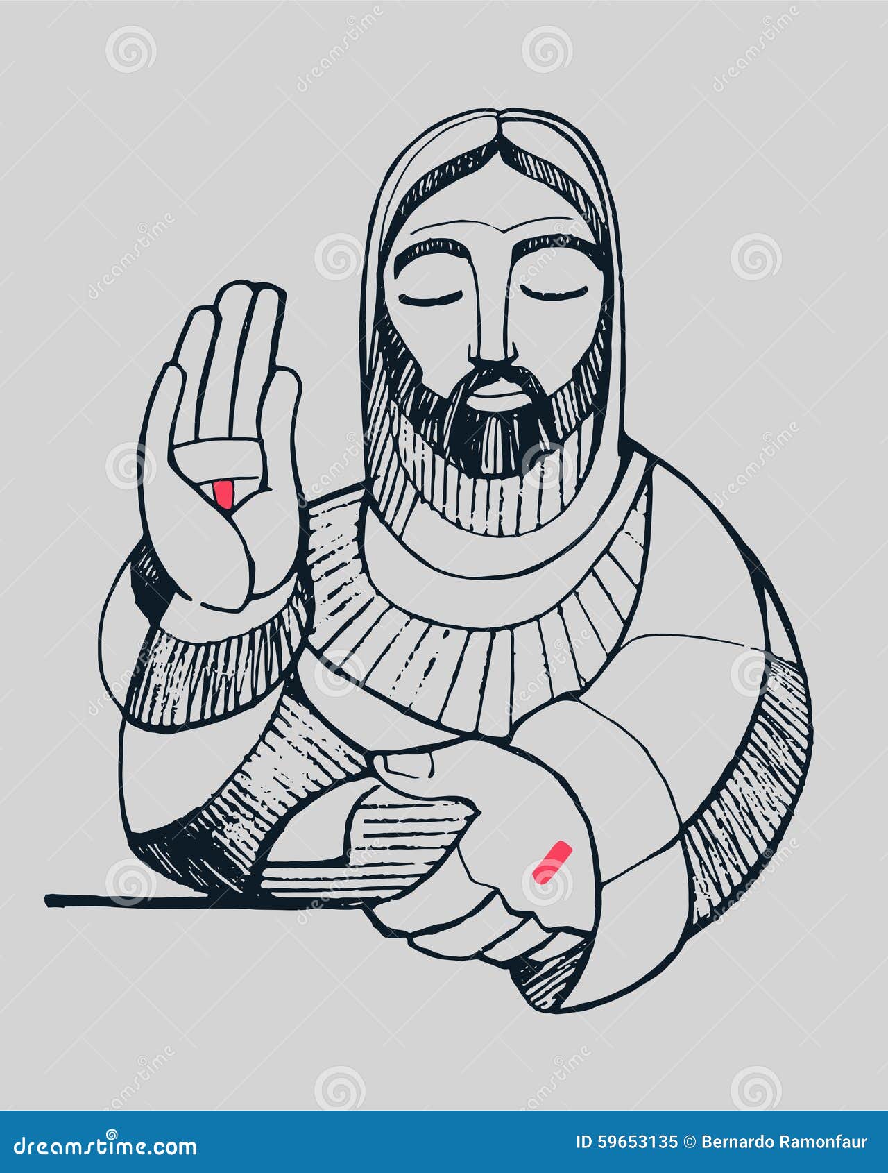 Jesus Blessing stock vector. Illustration of religion - 59653135