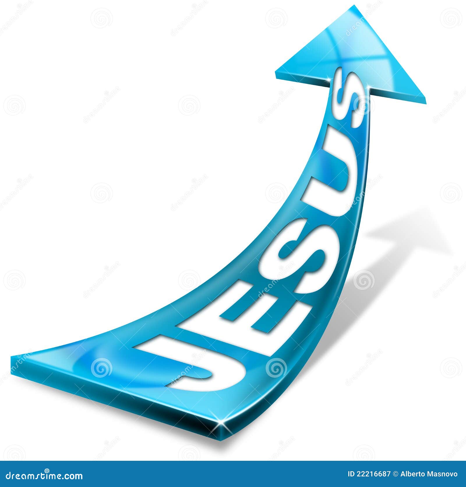 Jesus blue arrow on white stock illustration. Illustration of ...