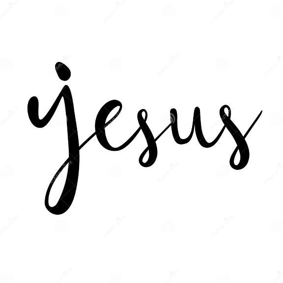 Jesus Calligraphy. stock illustration. Illustration of jesus - 107486846