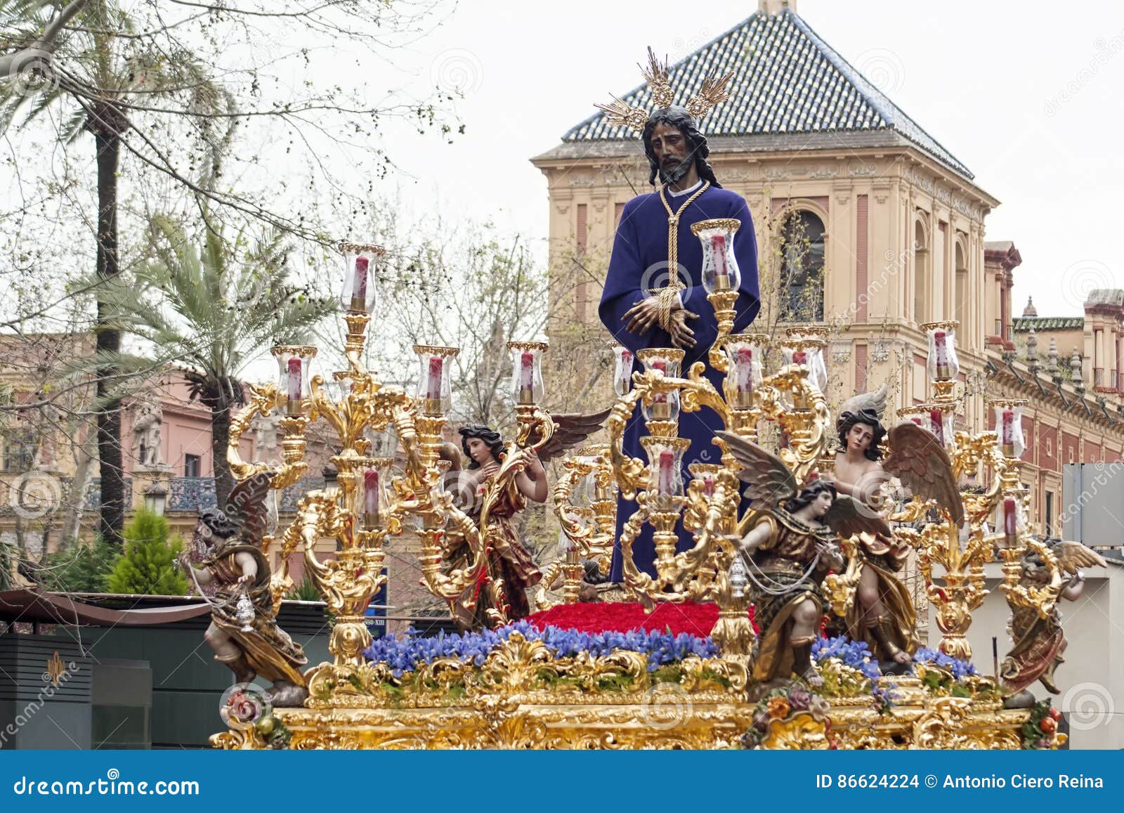 Jesus Captive in the Procession of the Holy Week in Seville Stock Photo ...