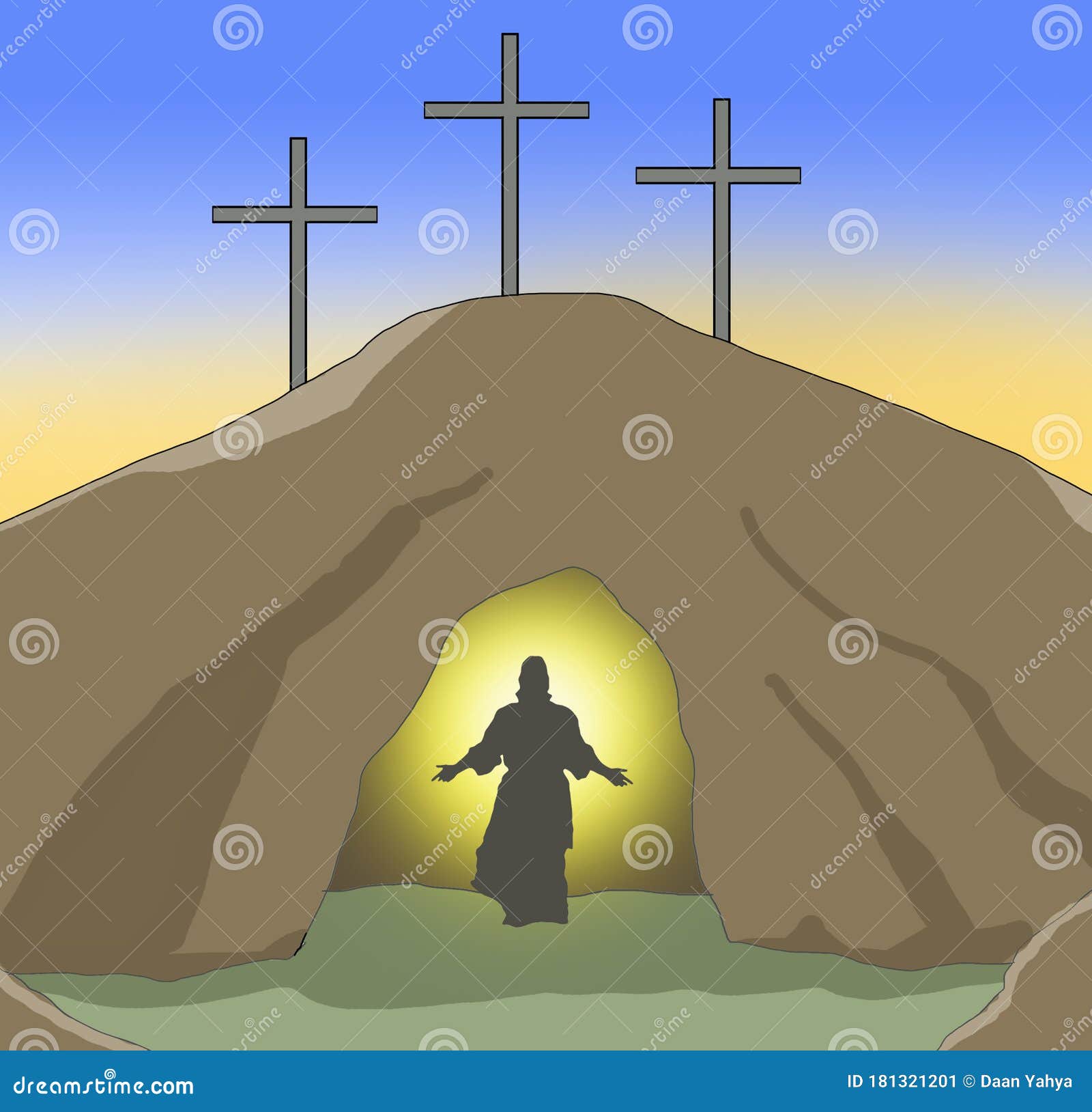 Jesus is in the cave stock illustration. Illustration of activity ...
