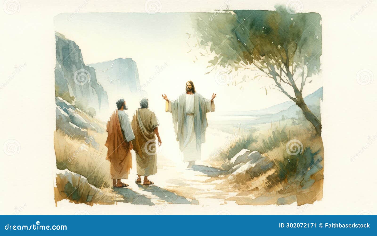 Jesus Christ Appears To Two Disciples. Life of Christ Stock ...