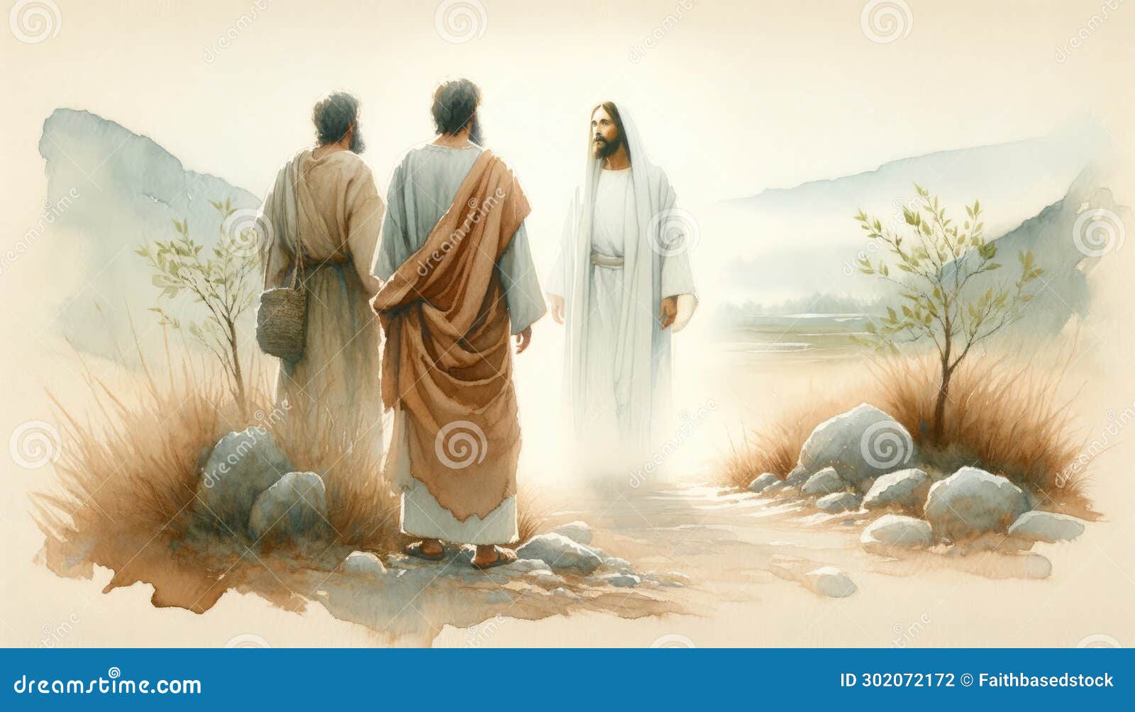 Jesus Christ Appears To Two Disciples. Life of Christ Stock ...