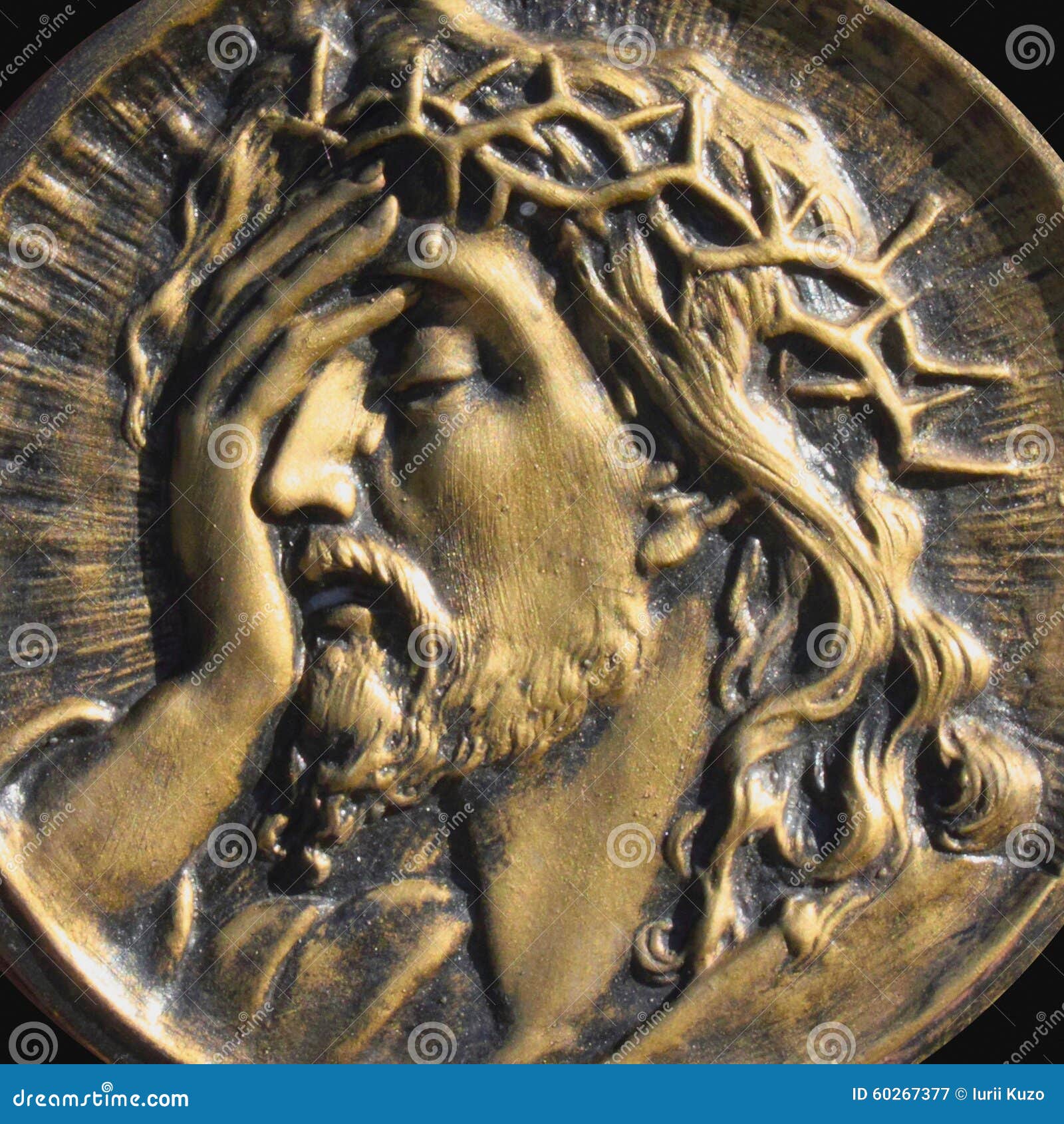 Jesus Christ on a Black Background Stock Image - Image of life, grey ...