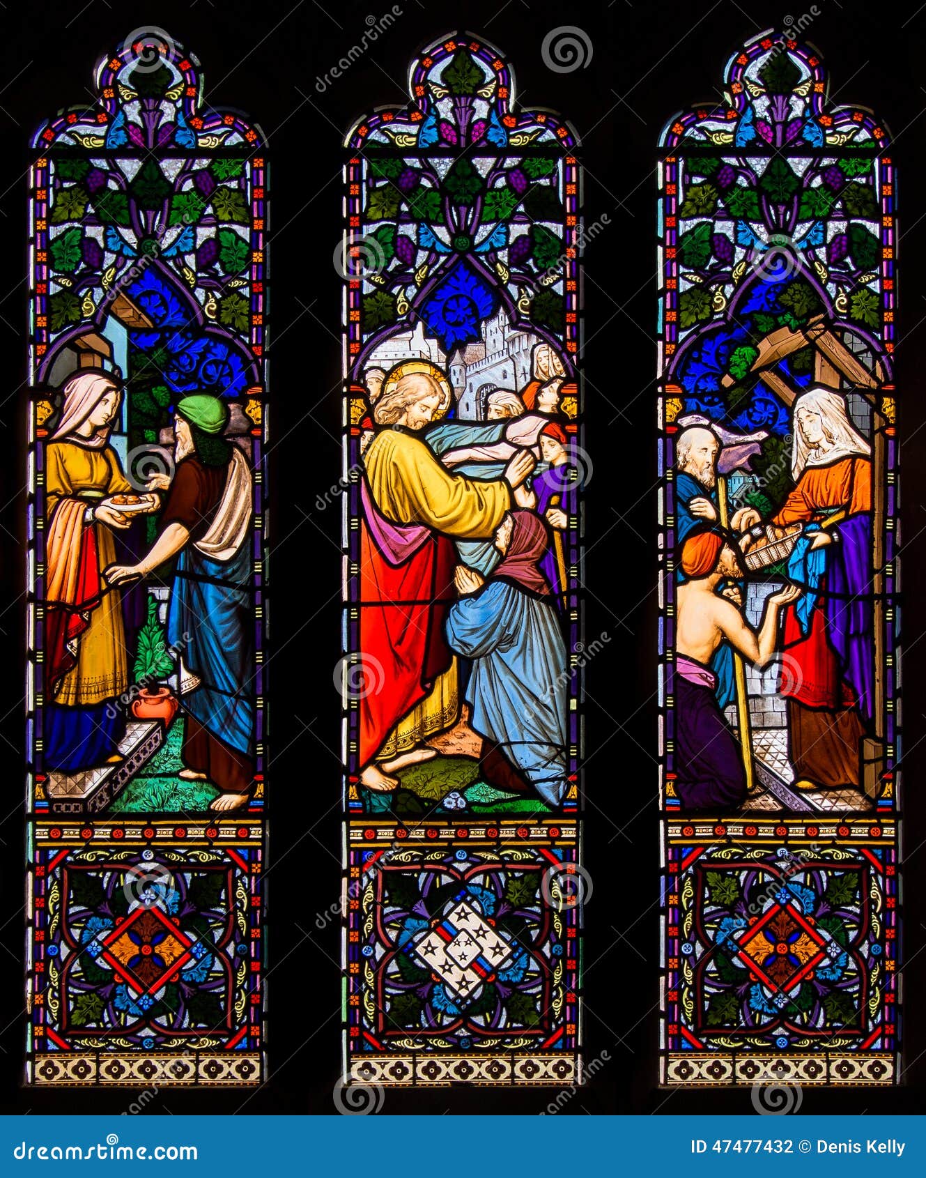 Jesus Christ Blessing Y Vitral Curativo Foto de archivo - Imagen de ...