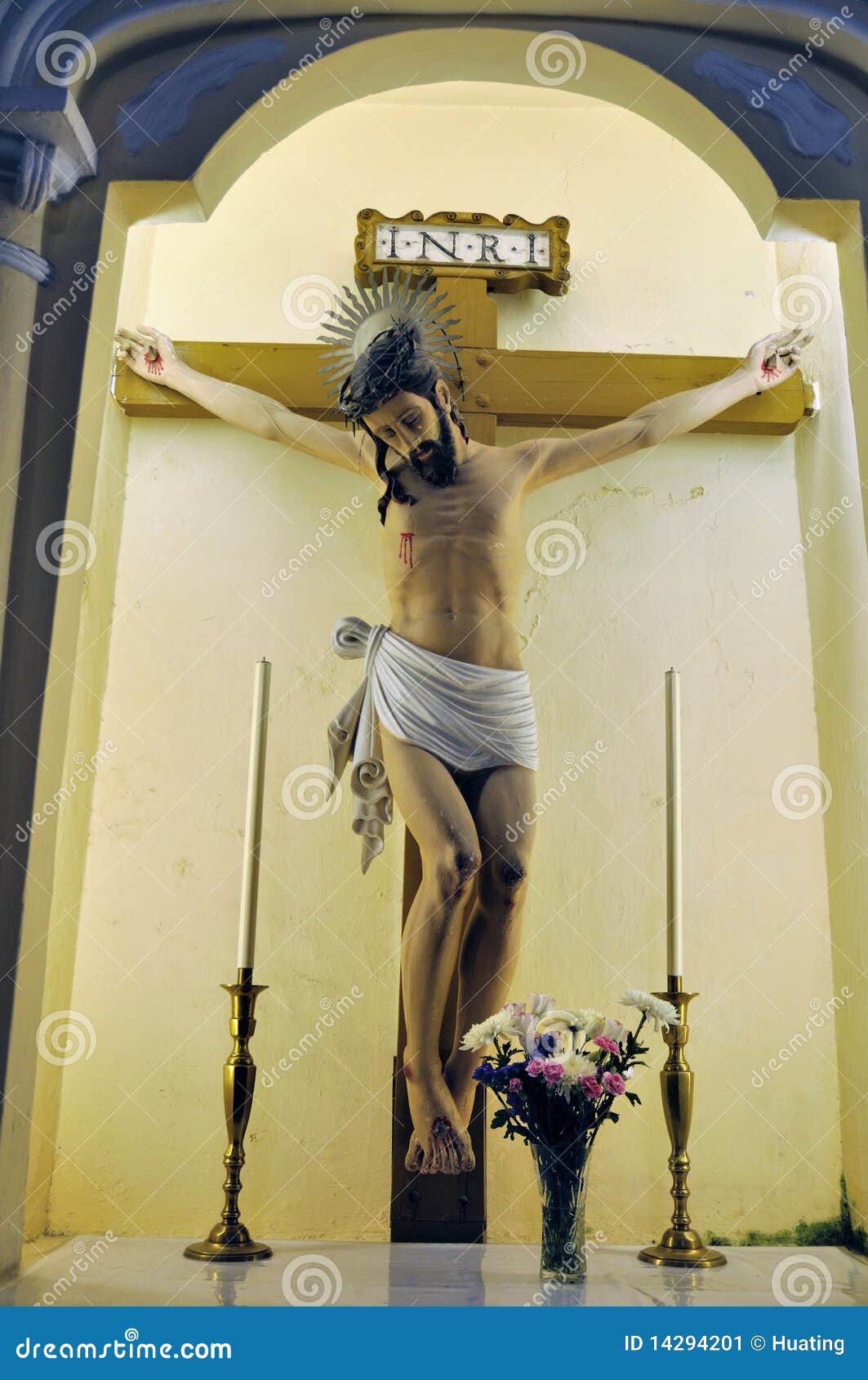 Jesus Christ on a cross stock image. Image of praying - 14294201