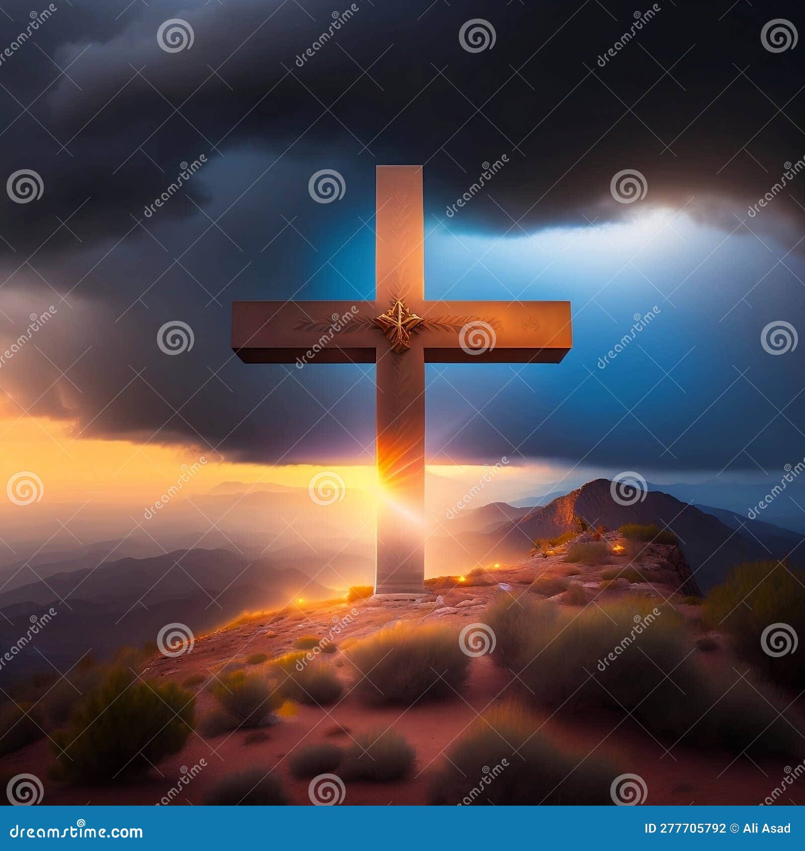 Transcendent Cross Symbolizing Jesus Christ S Resurrection Under A ...