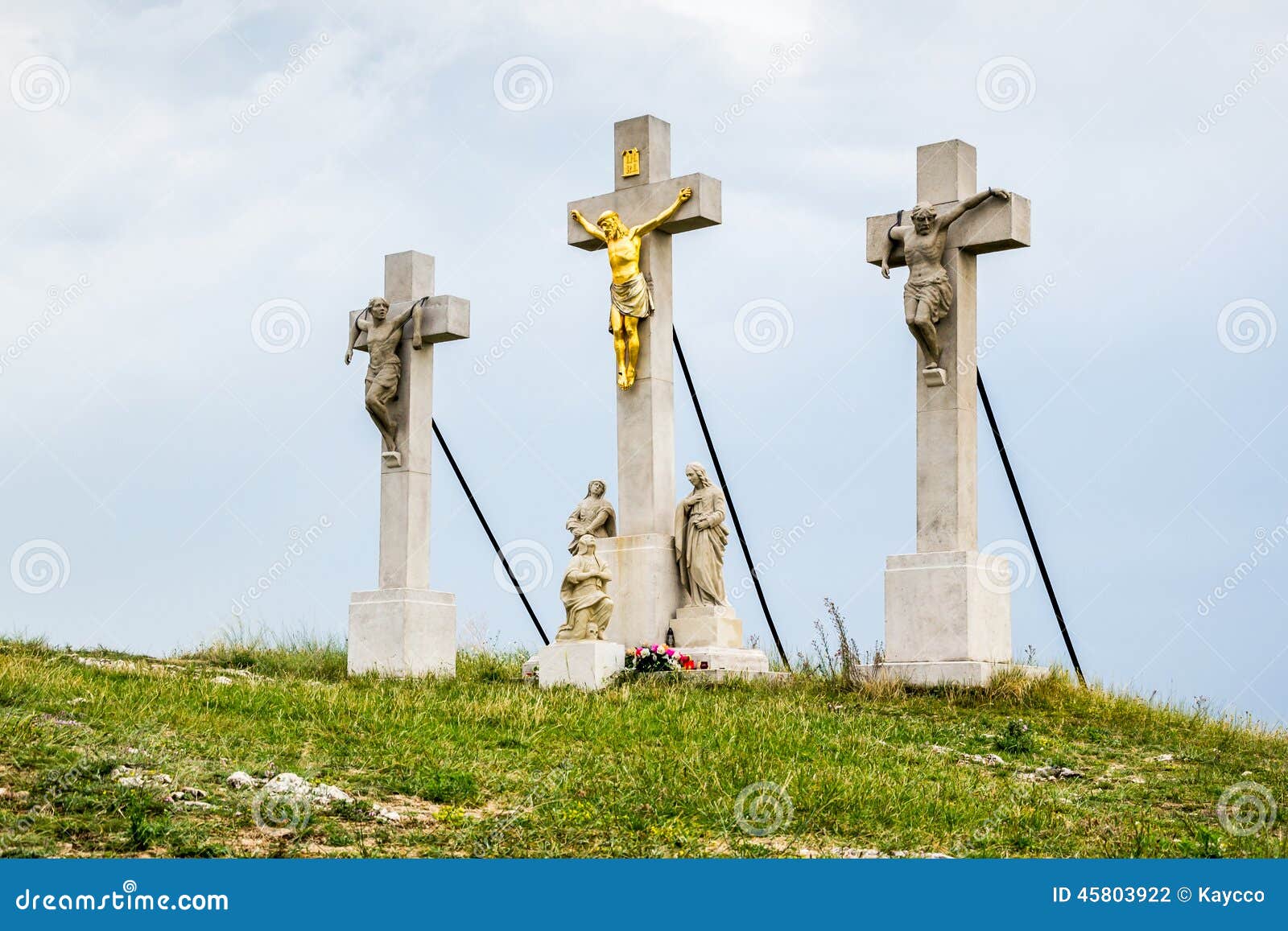 Jesus Christ Cross Op Calvary Stock Foto - Image of plaats, pijn: 45803922