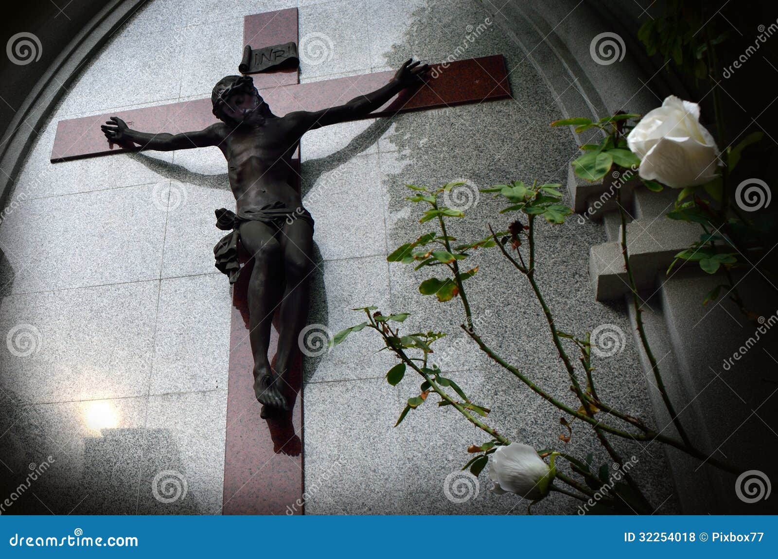 Jesus Christ on the Cross Statue Stock Photo - Image of salvation ...