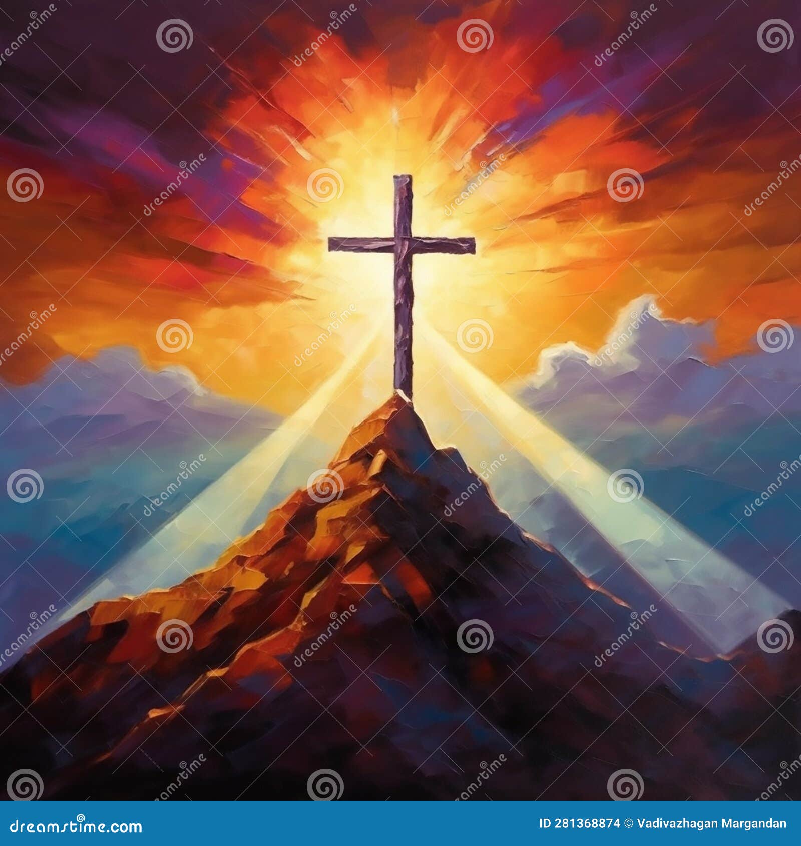 Jesus Christ cross stock photo. Image of dramatic, scene - 281368874