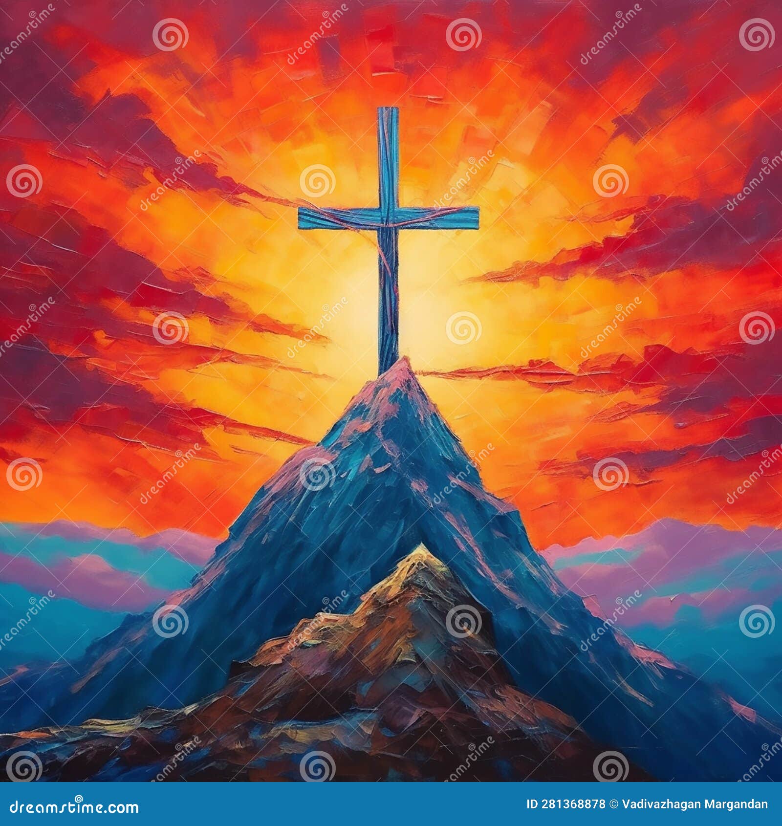 Jesus Christ cross stock photo. Image of jesus, clouds - 281368878
