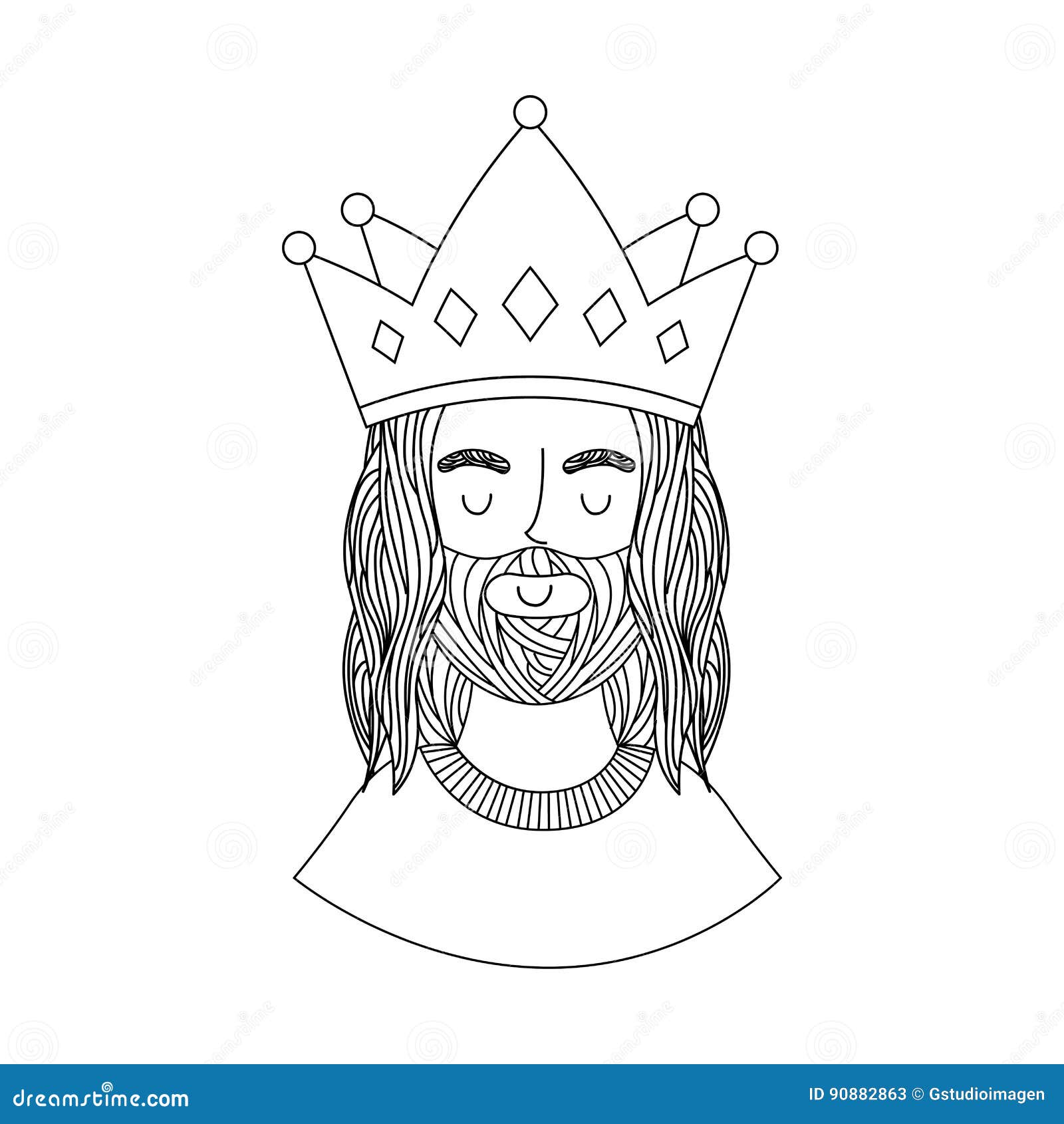 Jesus Christ with Crown Character Religious Icon Stock Vector ...