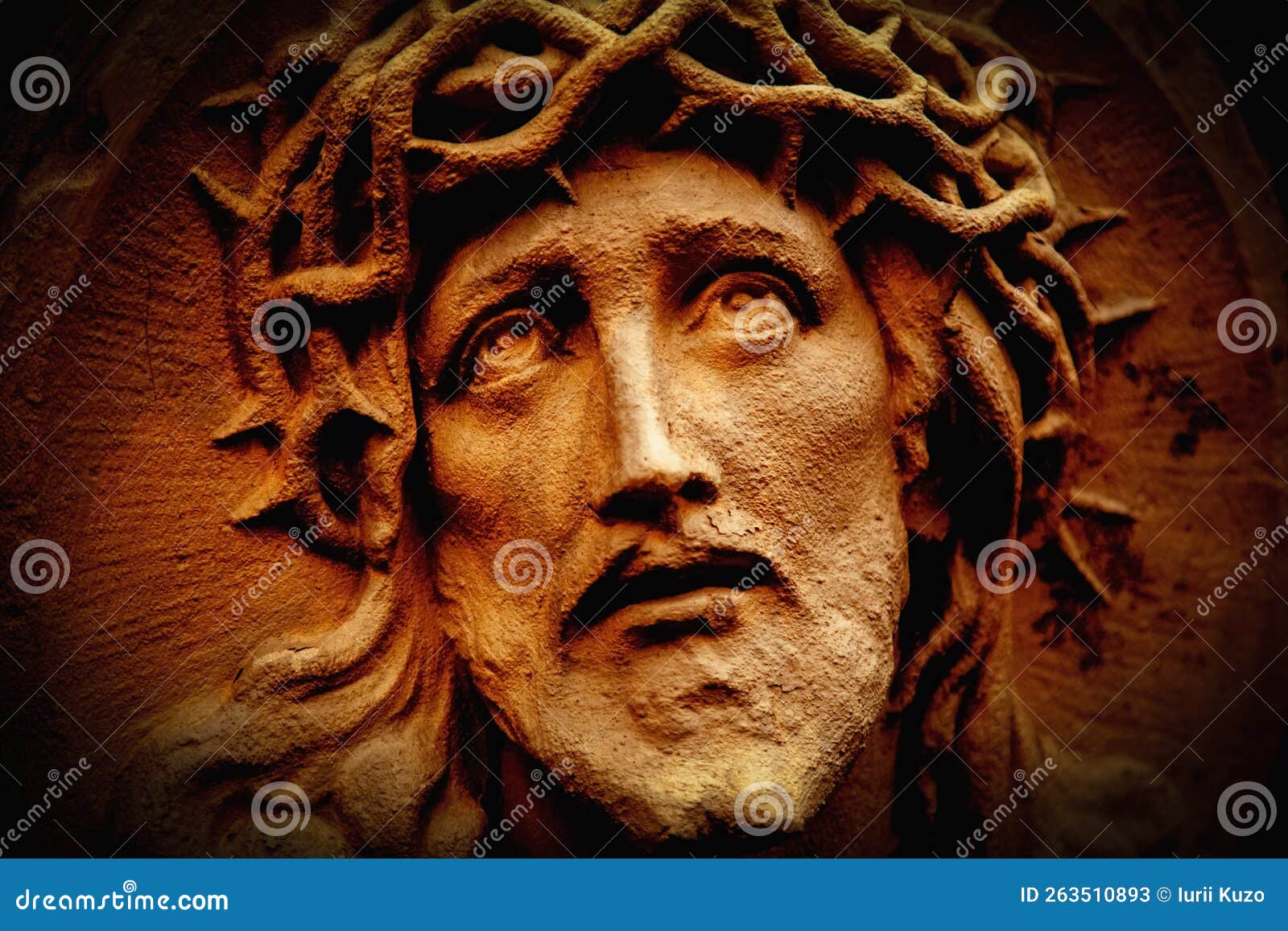 Jesus Christ in a Crown of Thorns. Horizontal Image Stock Image - Image ...