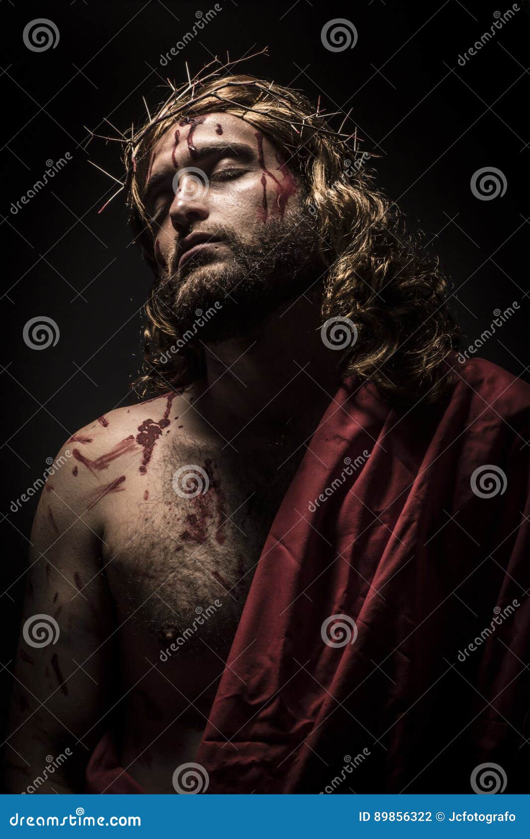 Jesus Christ with Crown of Thorns Stock Photo - Image of cross, church ...