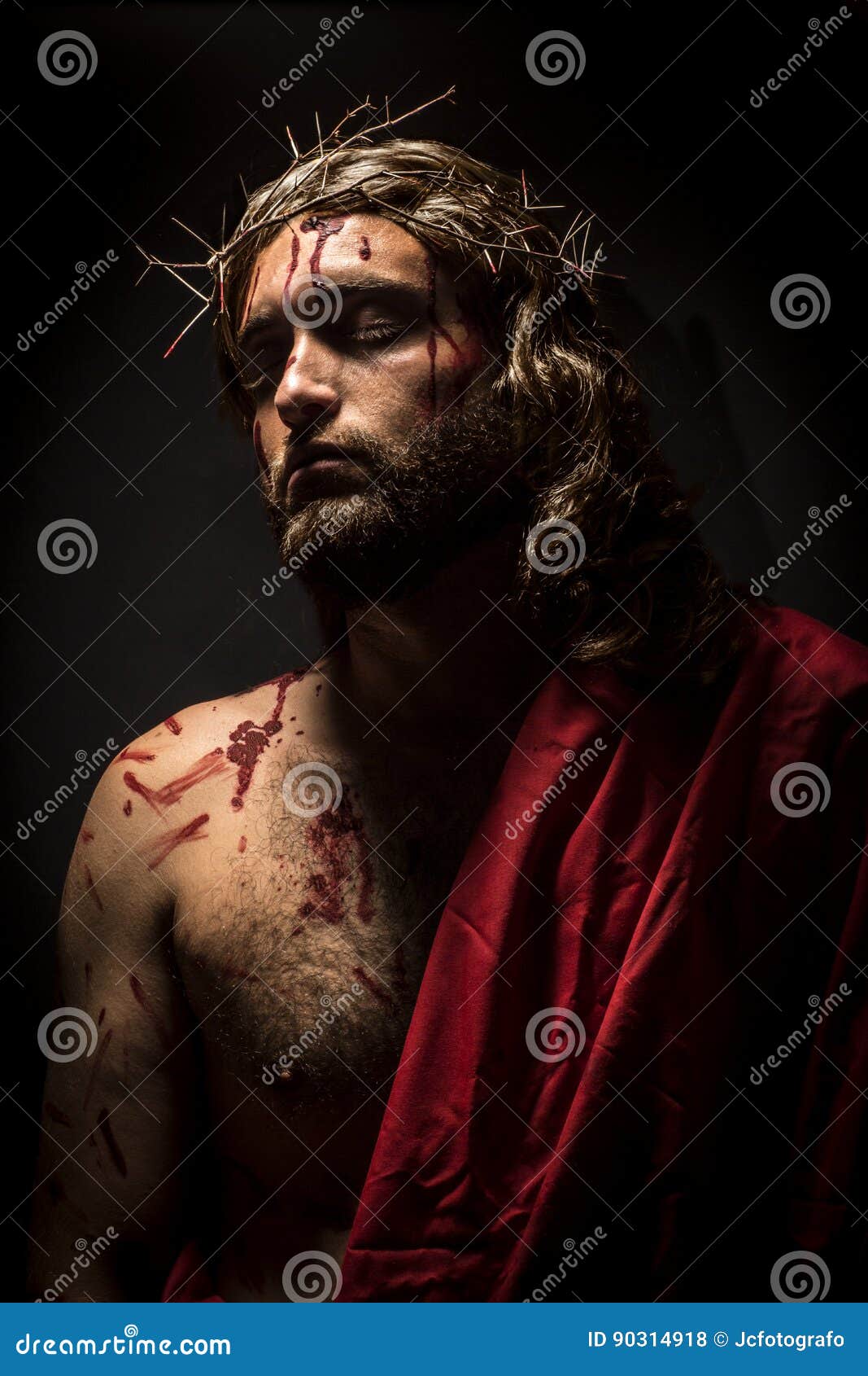 Jesus Christ with Crown of Thorns Stock Photo - Image of catholic ...