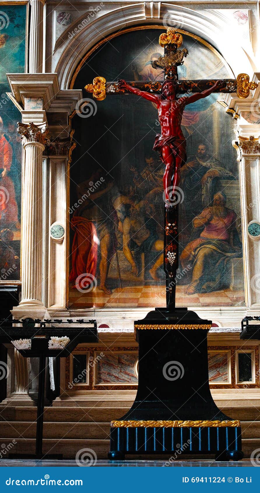 Jesus Christ on crucifix stock photo. Image of spirituality - 69411224