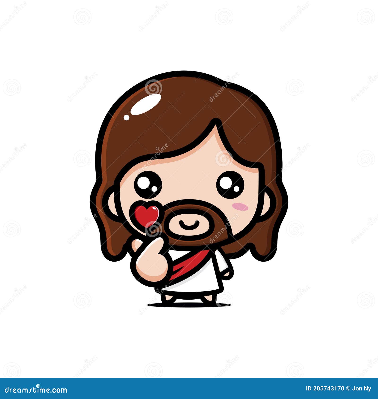 Jesus Christ Cute Posing Finger Love Stock Vector - Illustration of ...