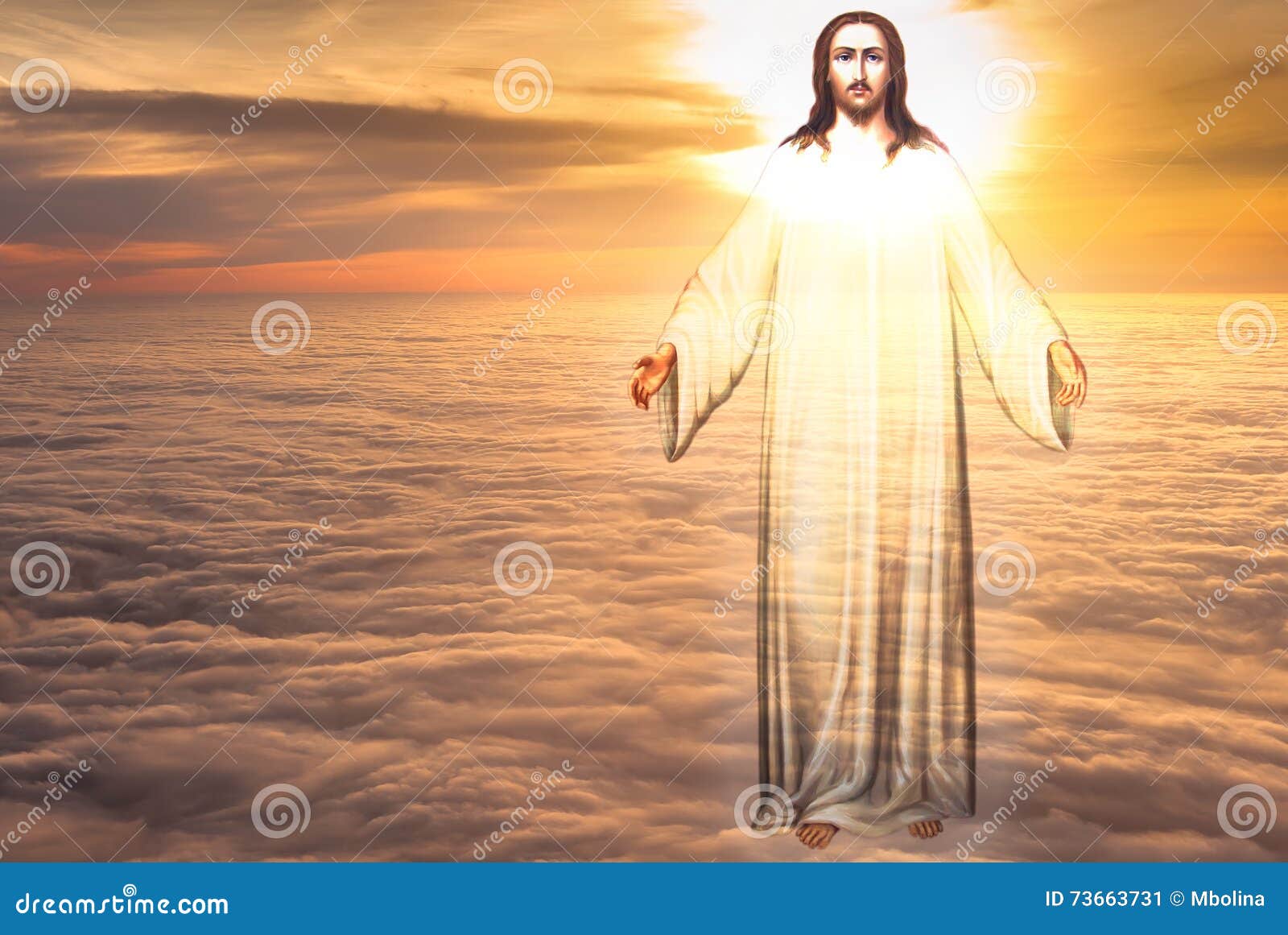 Jesus Christ Dans Le Concept De Religion De Ciel Image stock - Image of ...