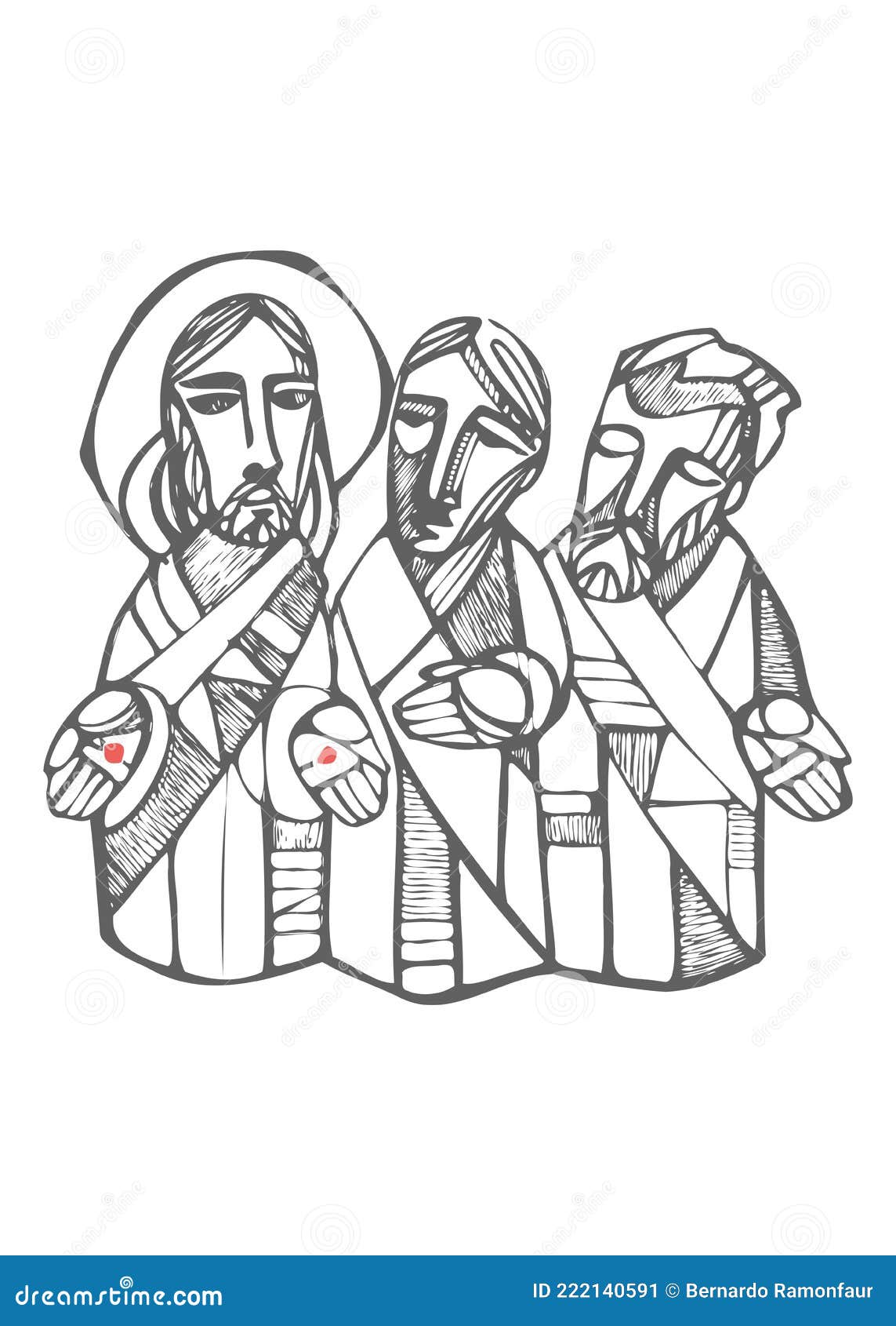 Jesus Christ and Disciples at Emaus Stock Vector - Illustration of ...