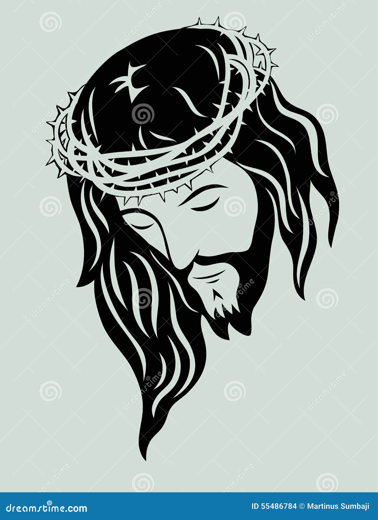 Jesus Christ Face Vector Illustration | CartoonDealer.com #55486784
