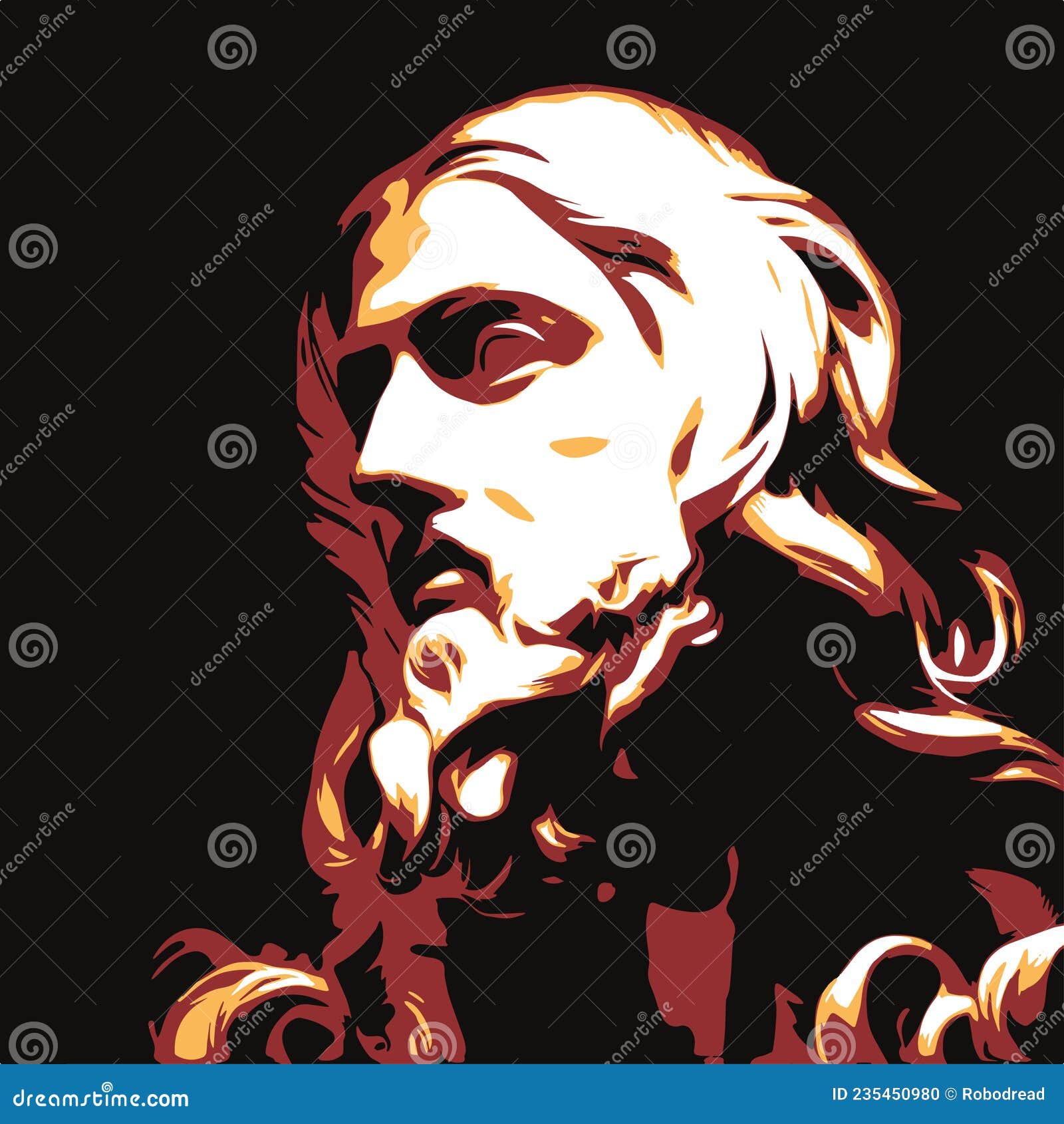 Jesus Christ Face. Christian and Catholic Religion Stock Vector ...