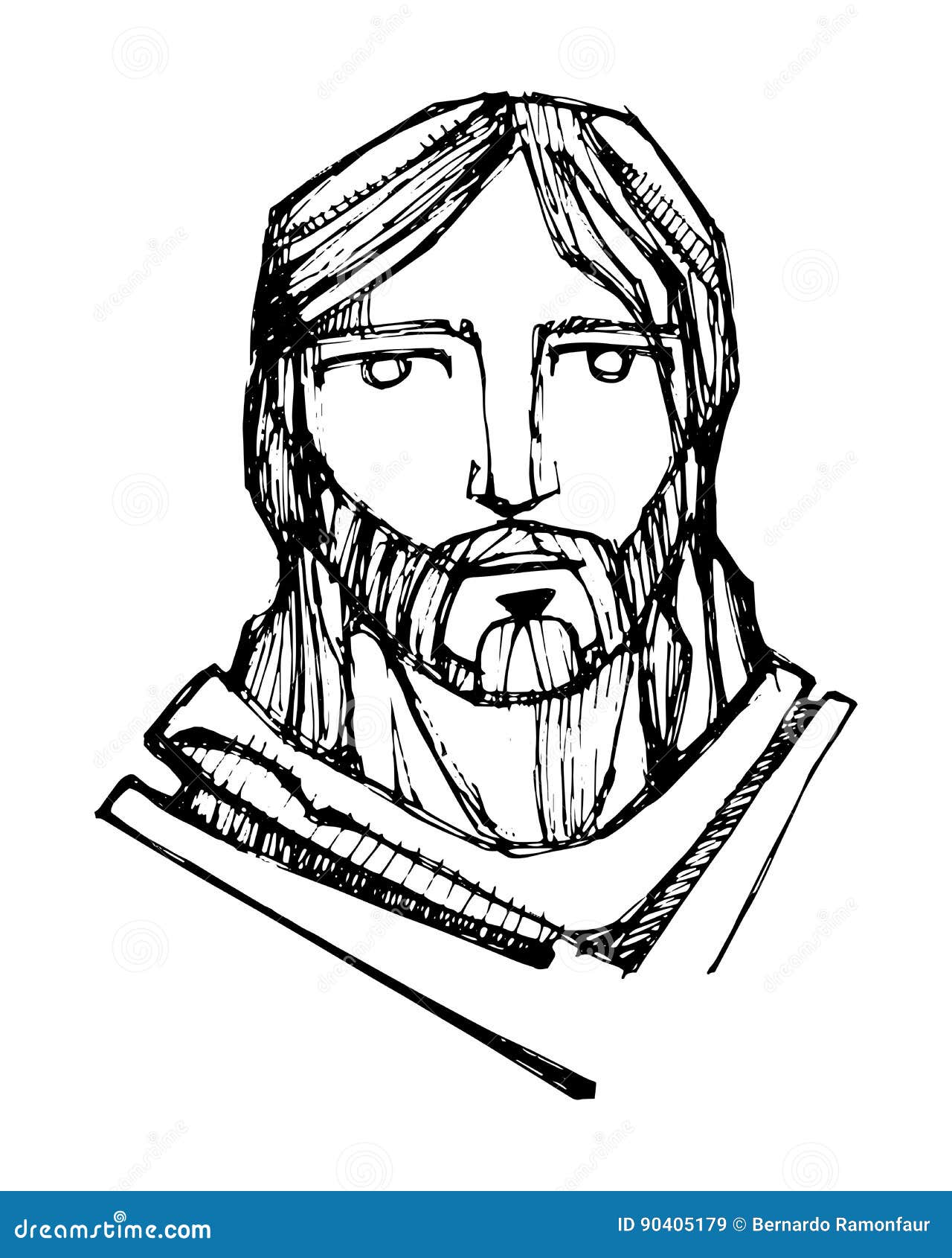 Jesus Christ Face Illustration Vektor Illustrationer - Illustration av ...