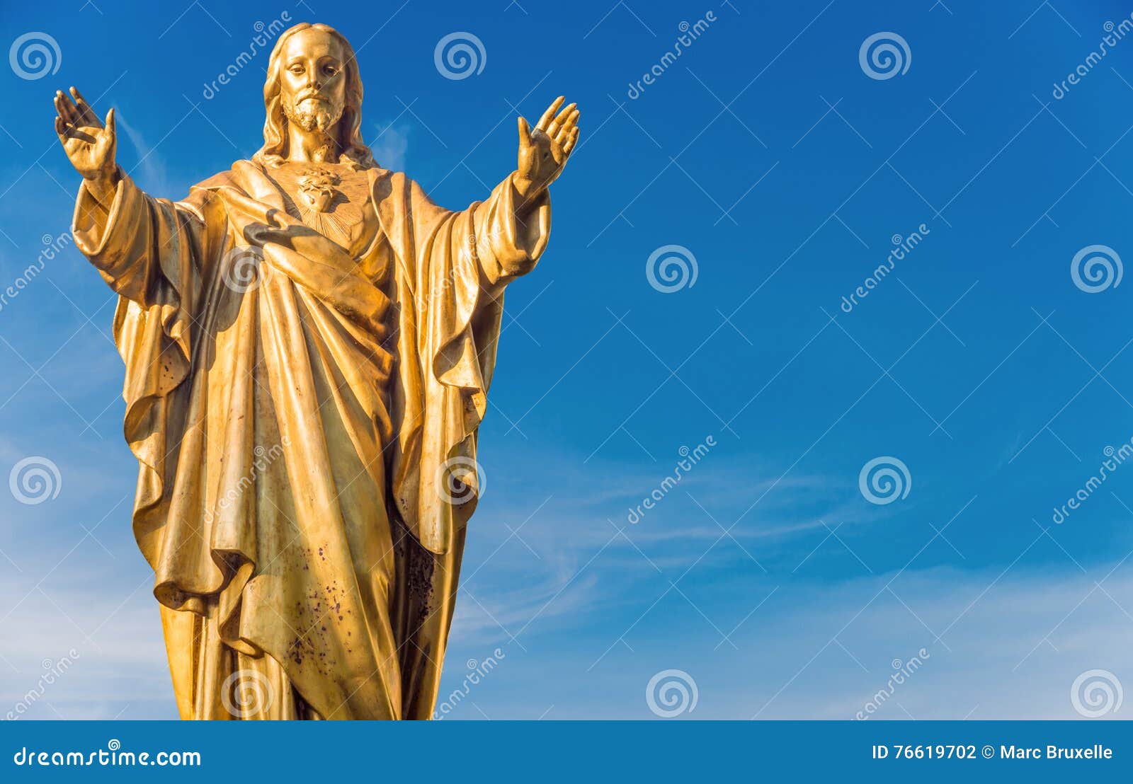 Golden Statue Of Jesus Christ Crucifixion. Stock Image | CartoonDealer ...