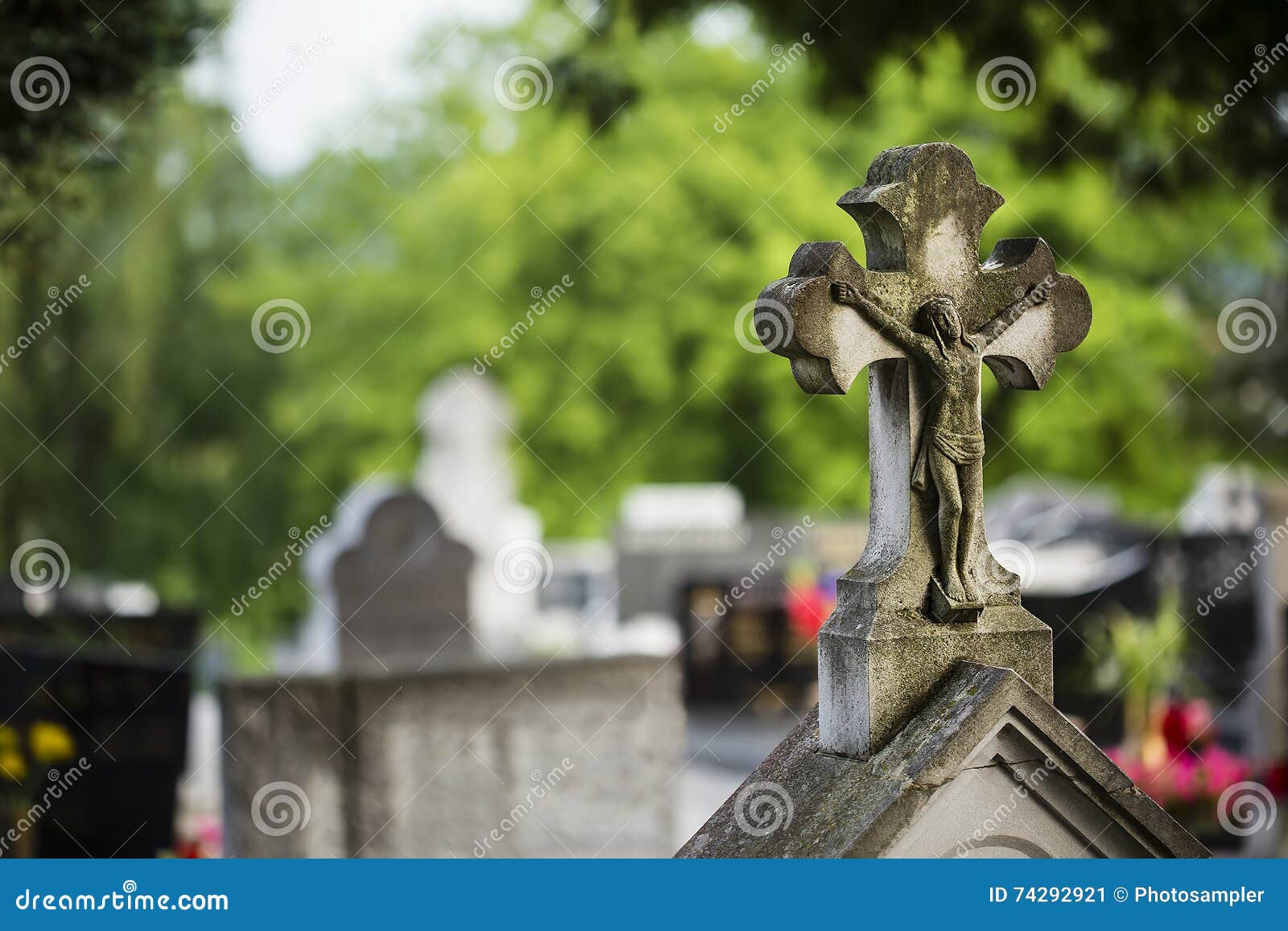 Jesus Christ on a Gravestone Stock Image - Image of christianity ...