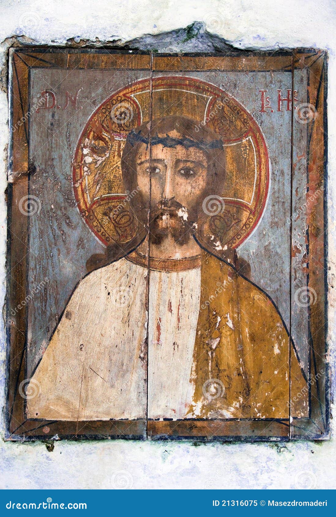 Jesus Christ Icon Painted on Wood Stock Image - Image of wooden, faith ...