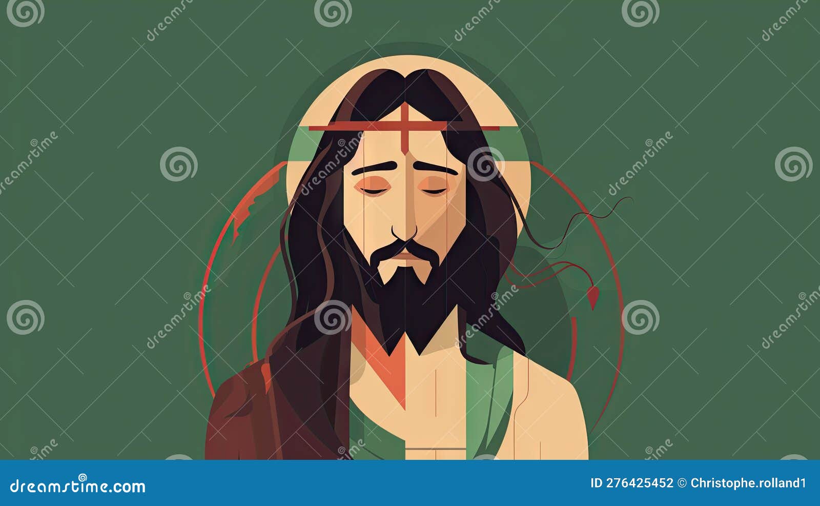 Jesus Christ Illustration - Flat Design - Generative AI - AI Generated ...