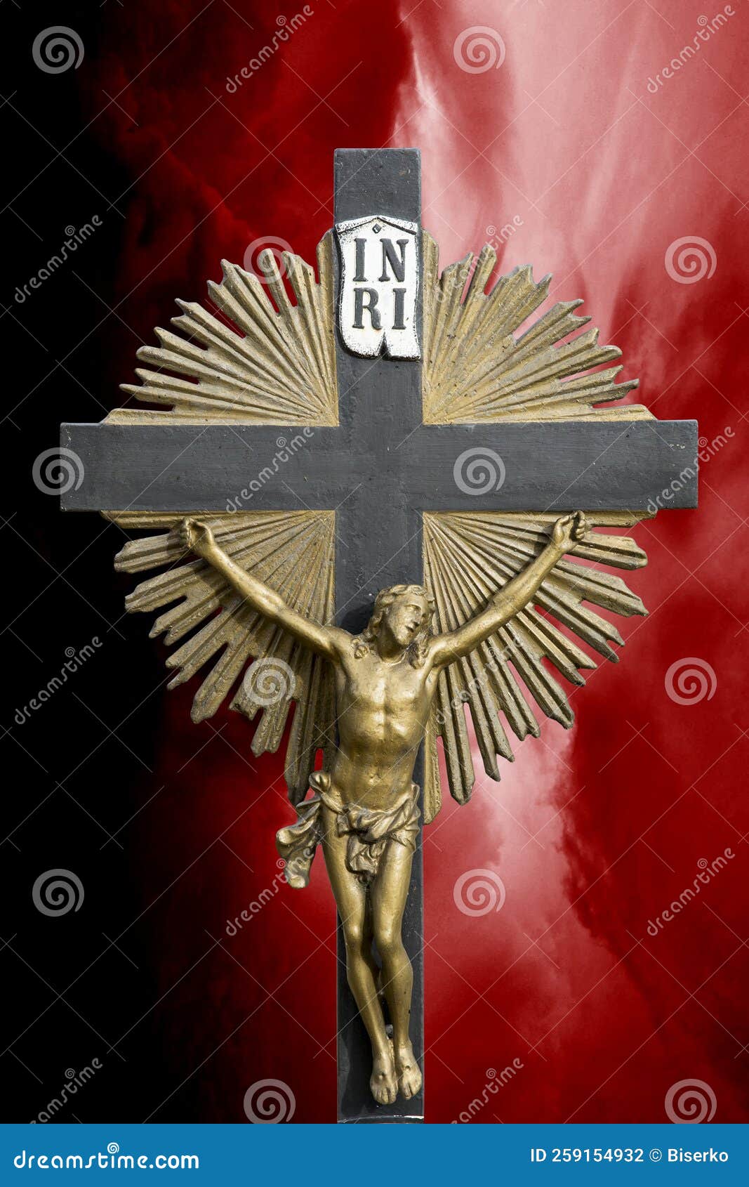 Jesus Christ INRI on the Cross Stock Illustration - Illustration of ...
