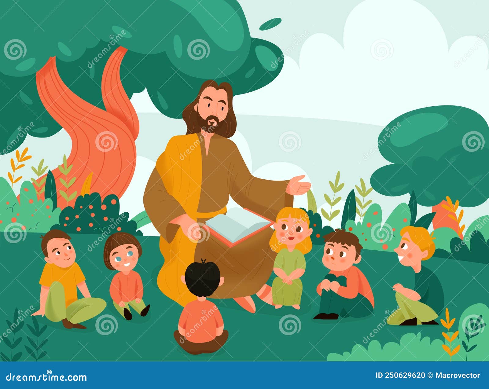 Jesus Christ and Kids Background Stock Vector - Illustration of symbol ... Jesus Christ and Kids Background Stock Vector - Illustration of symbol ...