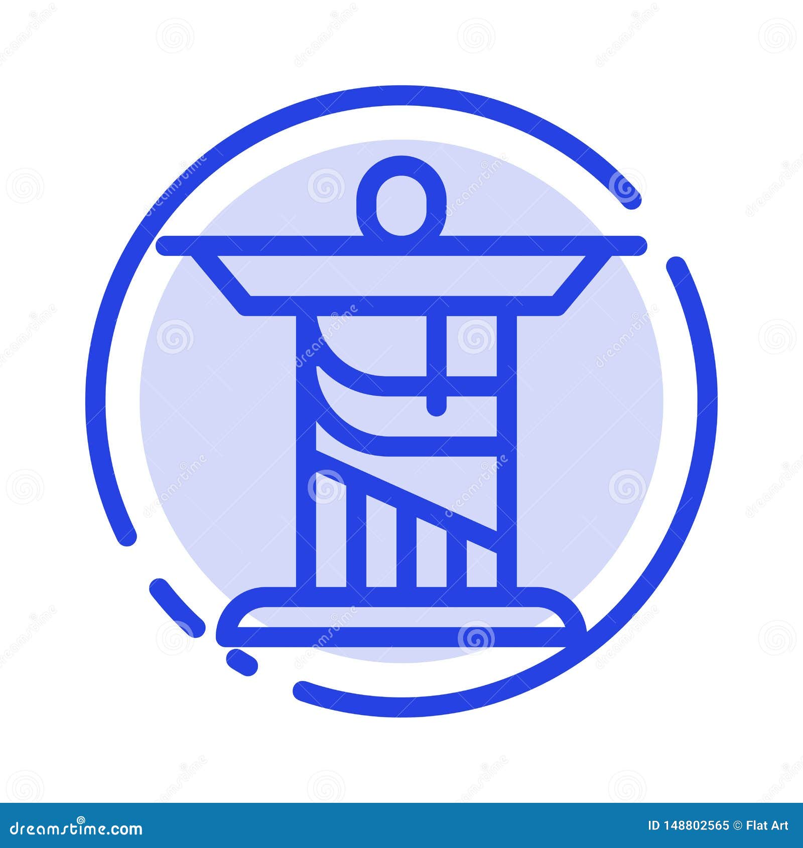 Jesus, Christ, Monument, Landmark Blue Dotted Line Line Icon Vector ...