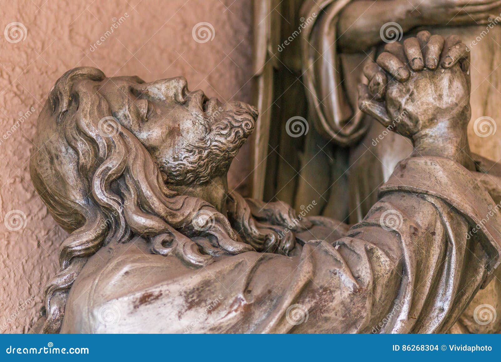 Jesus with praying hands stock photo. Image of jesus - 86268304